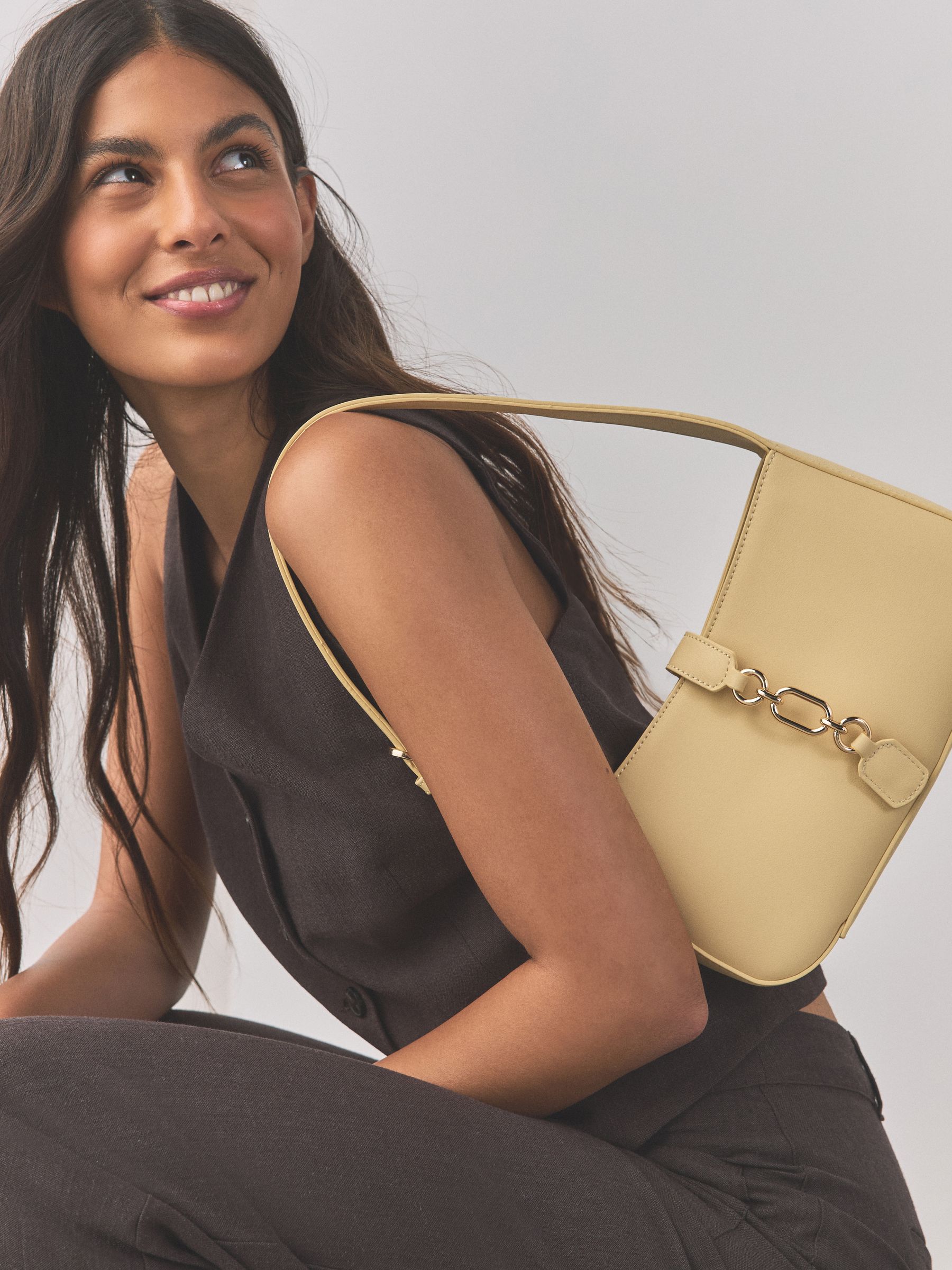 Buy Buttermilk Structured Shoulder Bag from the Next UK online shop
