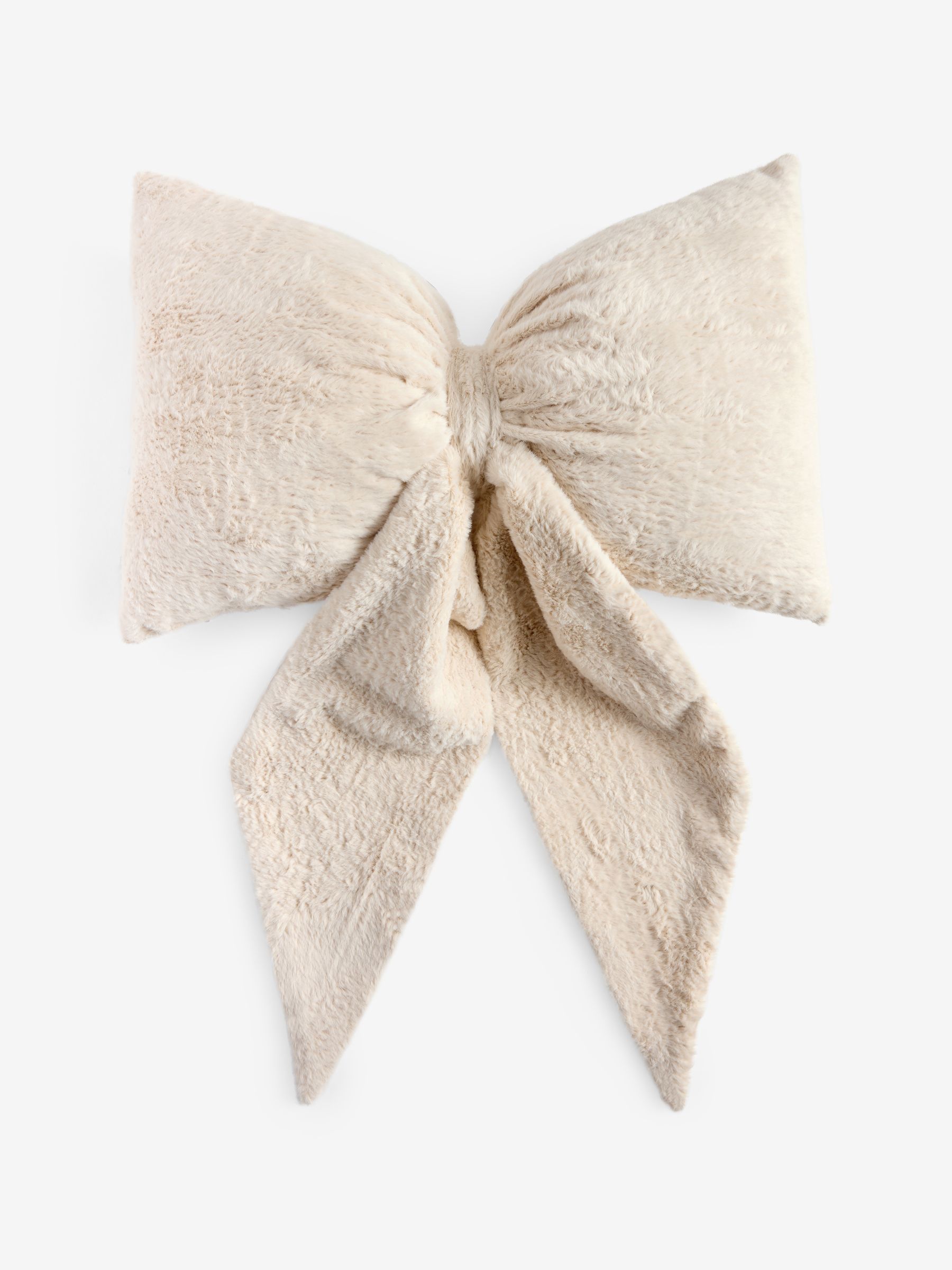 Buy Natural Extra Large 3D Faux Fur Bow Cushion from the Next UK online ...
