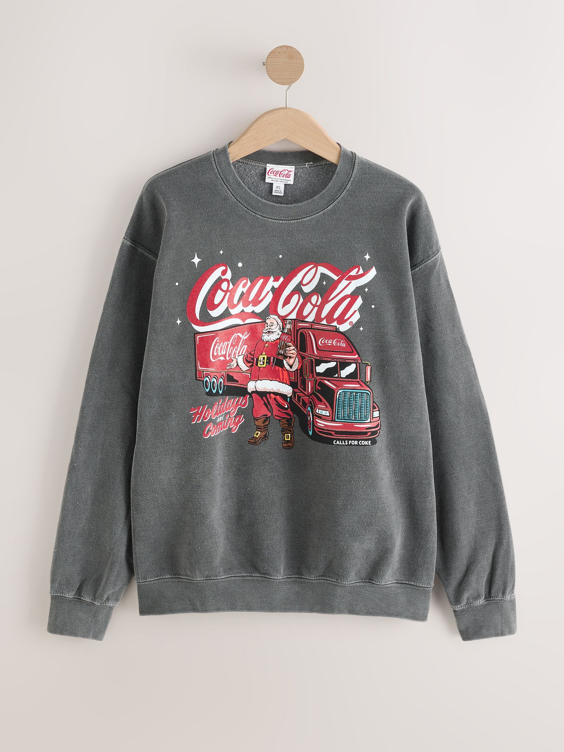 Buy Charcoal Grey Coca Cola Christmas Sweatshirt from Next Ireland