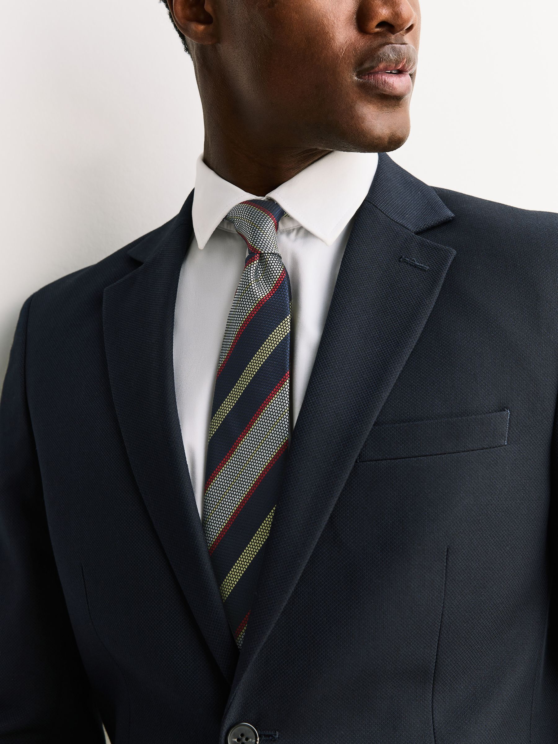 Buy White/Navy Signature Silk Tie from the Next UK online shop
