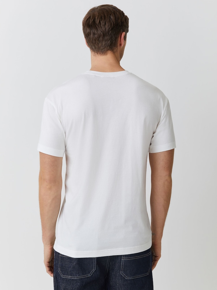 Buy HUGO White Stacked Logo Pocket T-Shirt from Next France