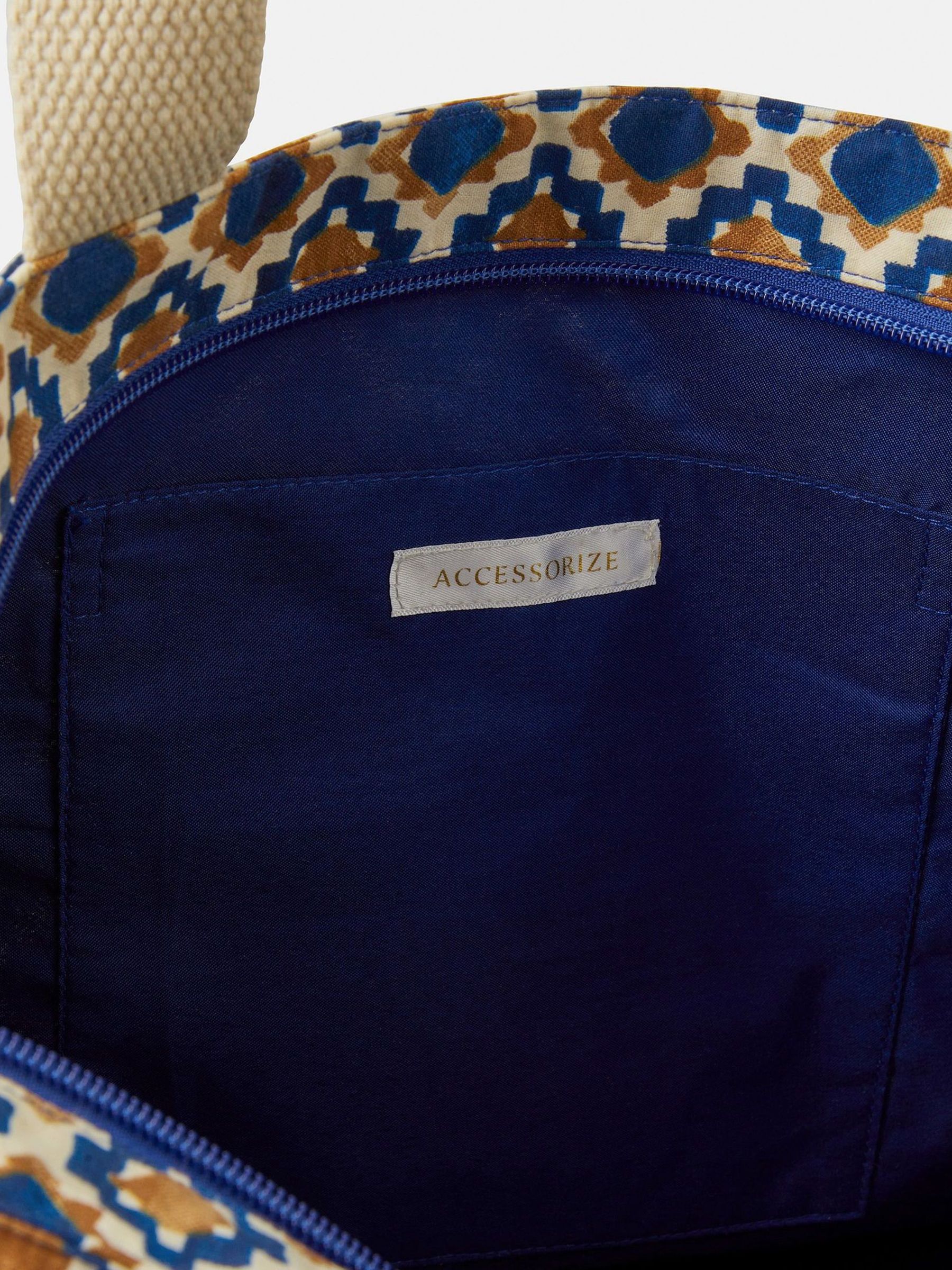 Buy Accessorize Blue Tile Print Beach Tote Bag from the Next UK online shop