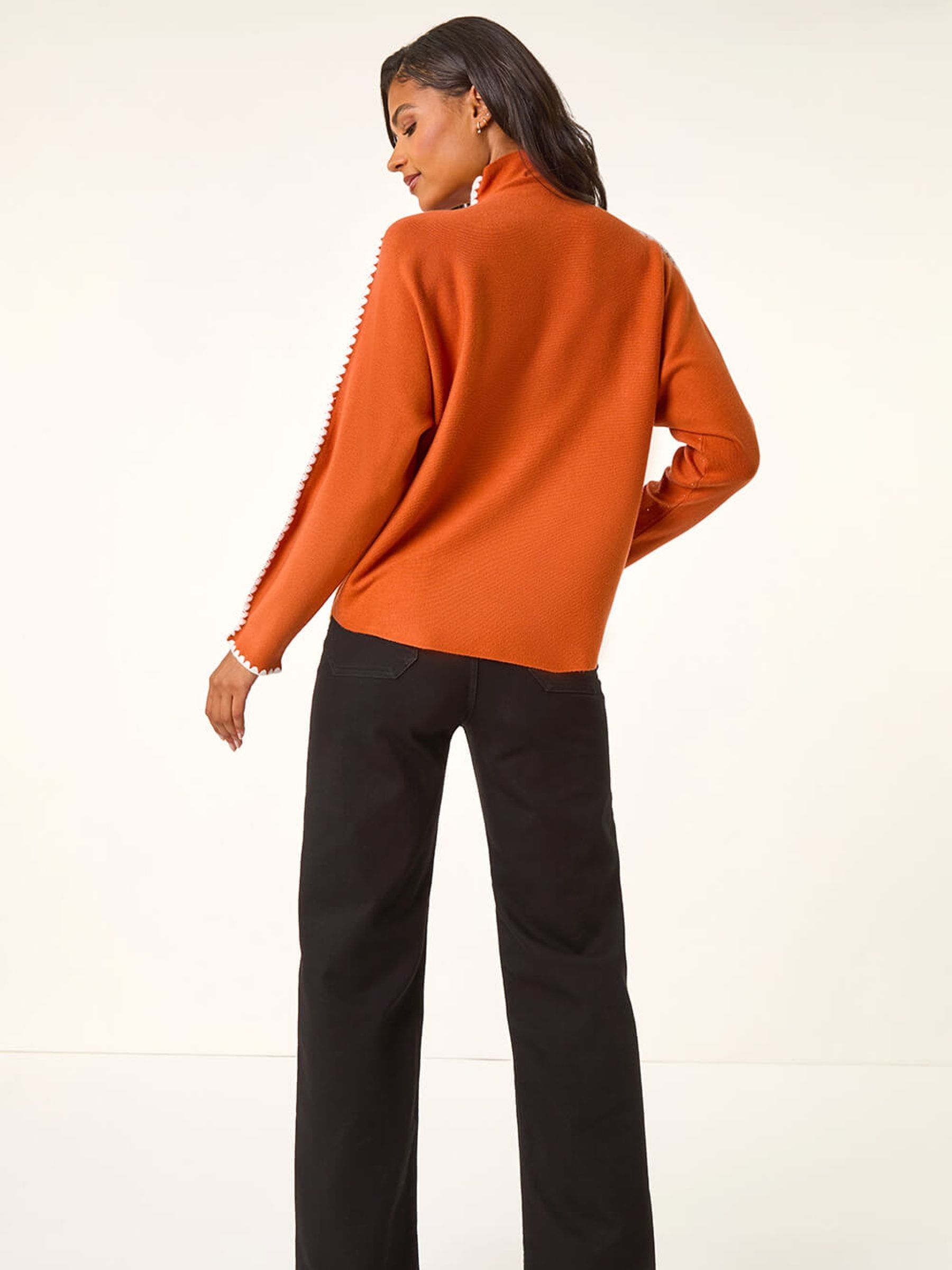 Buy Brown - Roman Hotfix Blanket Stitch Knit Jumper from Next Germany