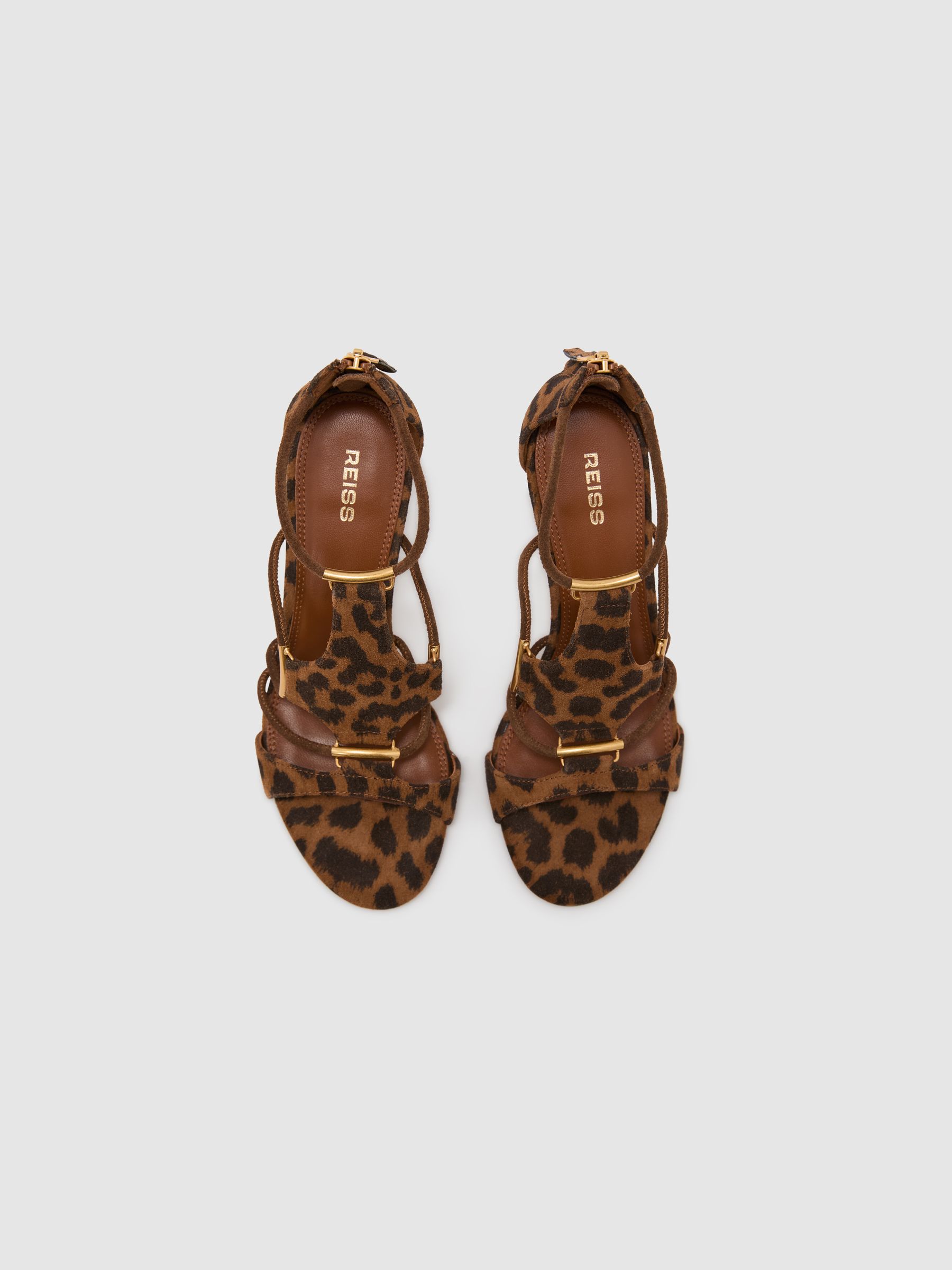 Buy Reiss Roxanne Suede Leopard-Print Strappy Sandals from Next Egypt