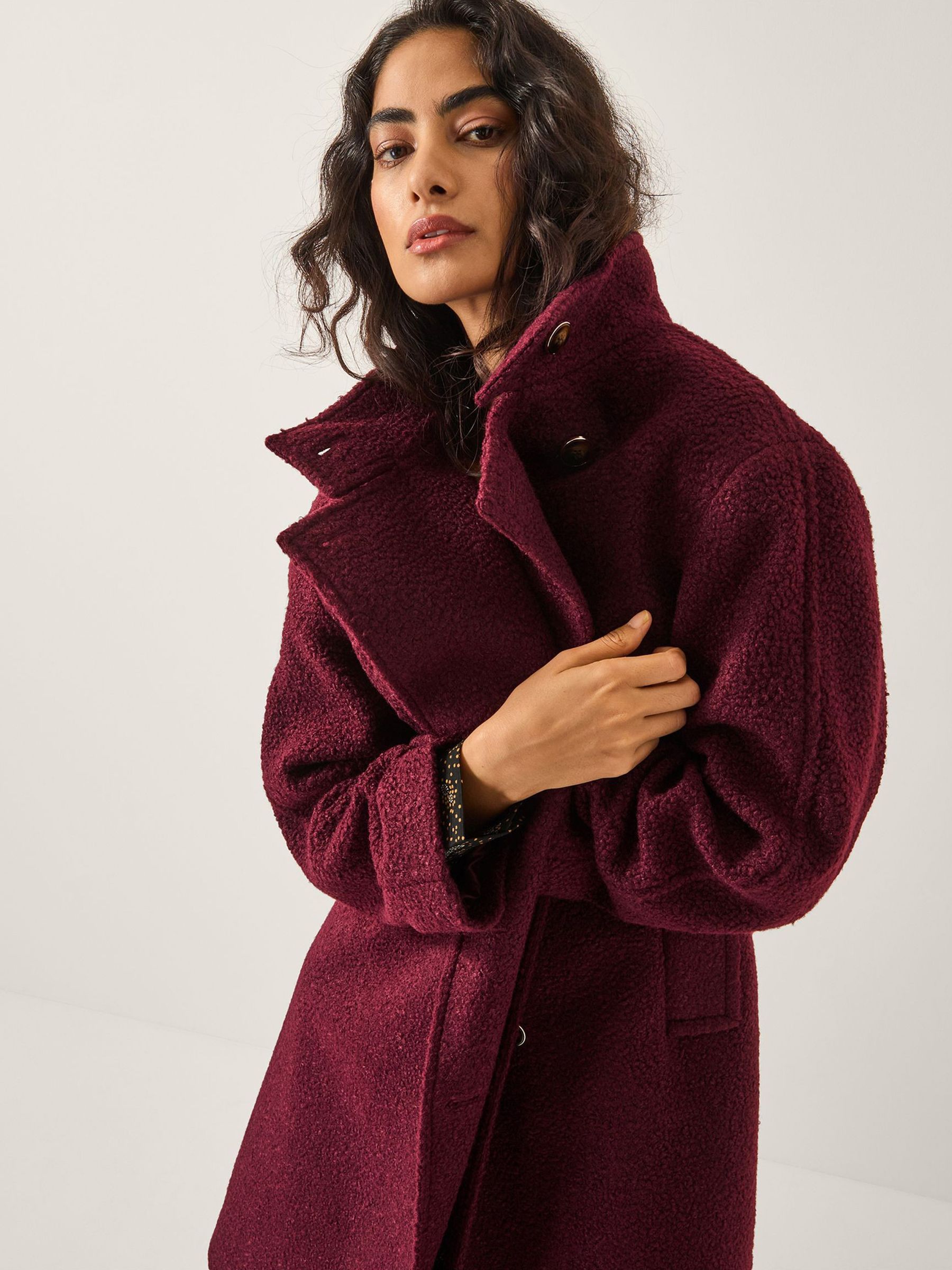 Buy Monsoon Red Freya Bouclé Coat from Next Ireland