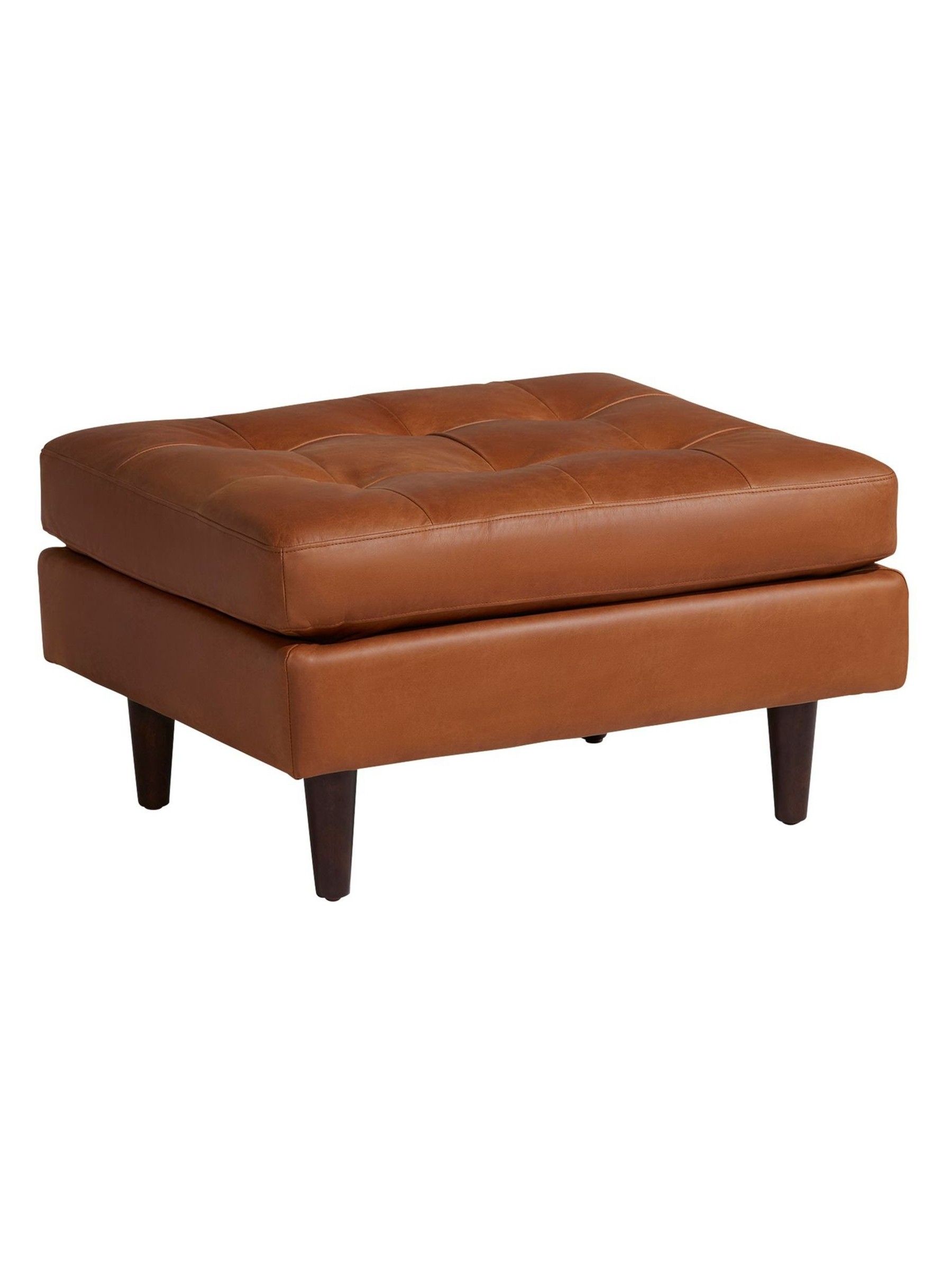 Buy Barker and Stonehouse Tan Brown Hemingway Leather Footstool from ...