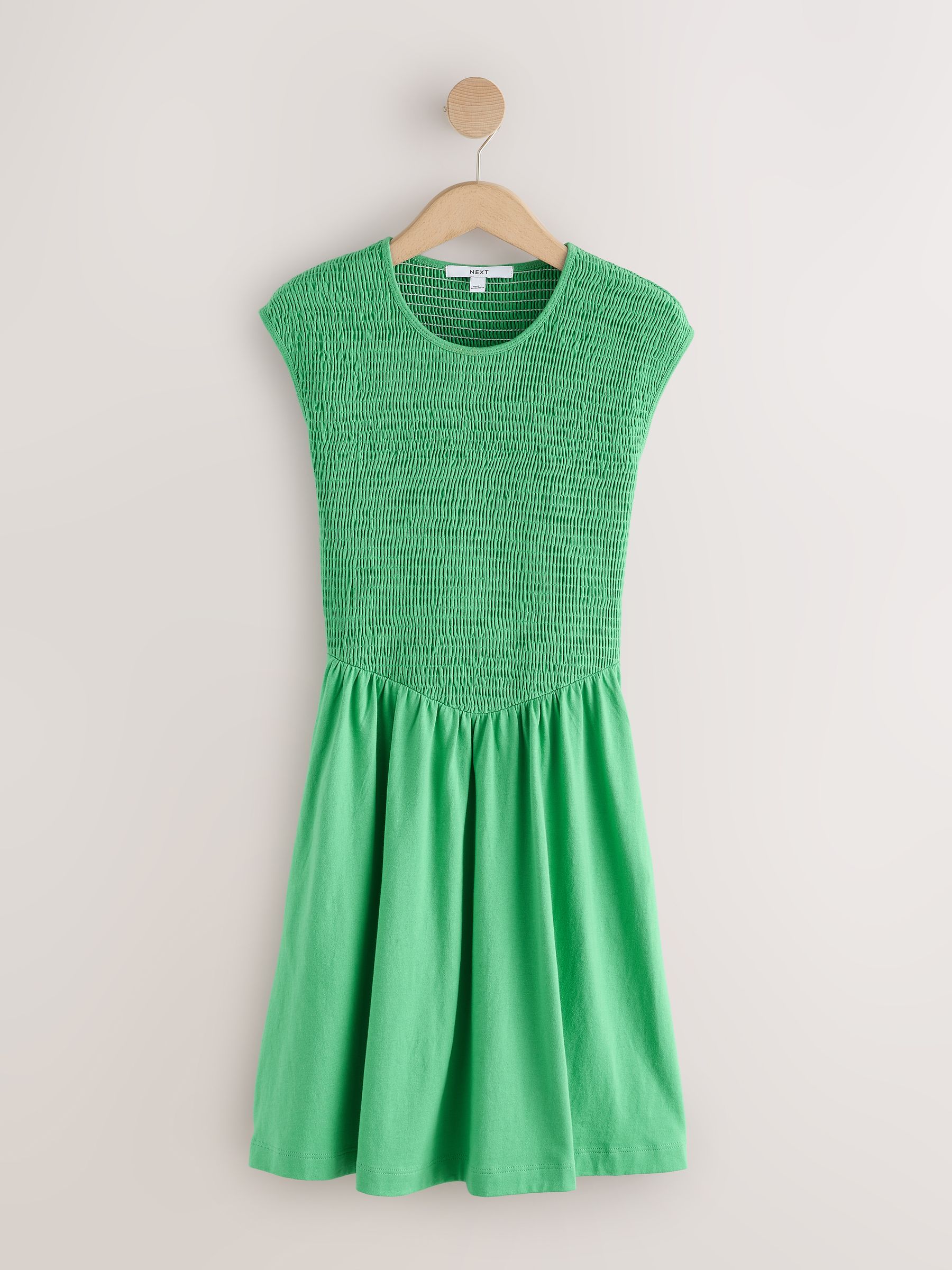 Buy Green Cap Sleeve Shirred Body Jersey Mini Dress from Next Australia
