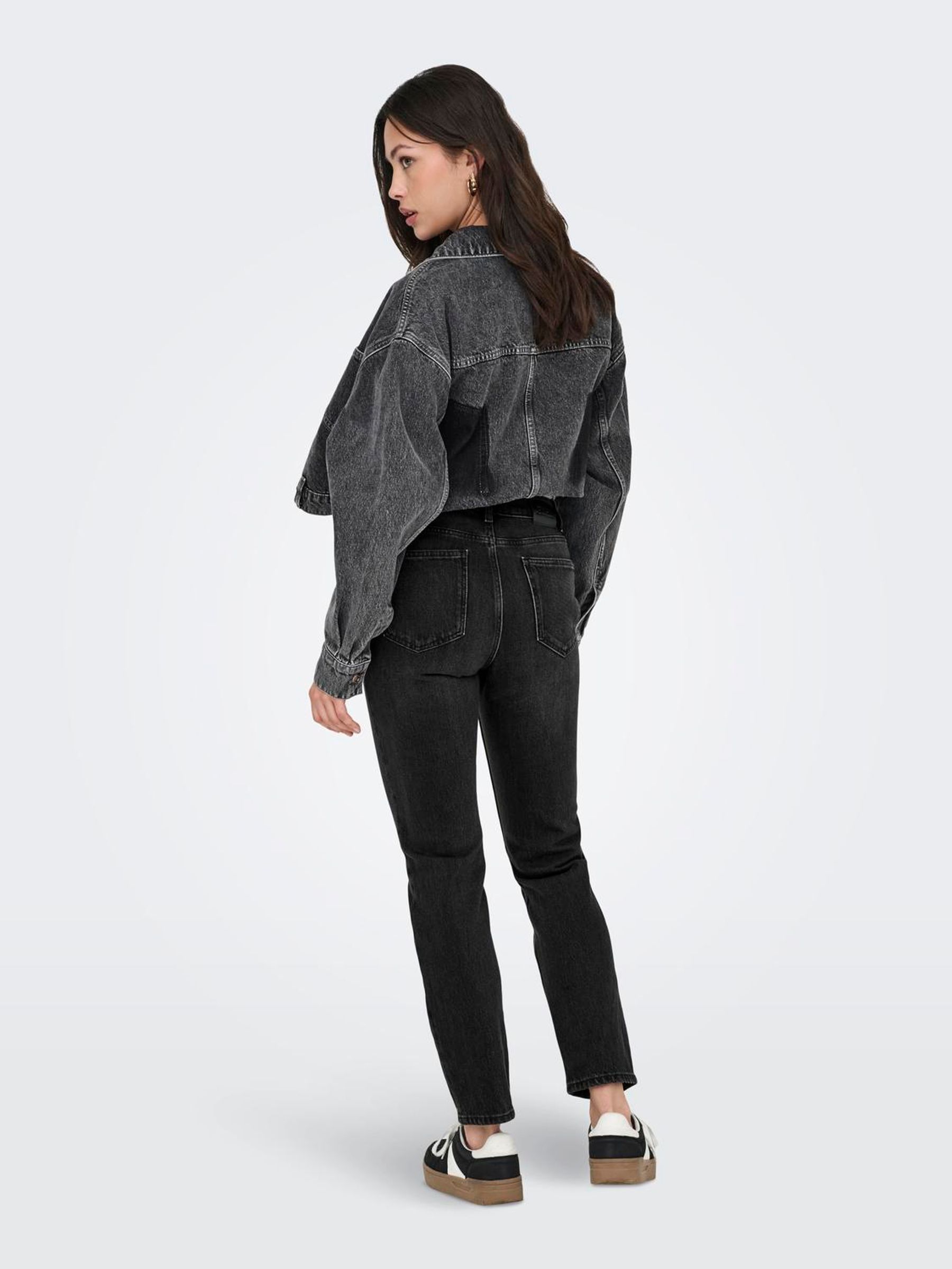 Buy ONLY Black Emily High Waist Straight Leg Jeans from Next Israel