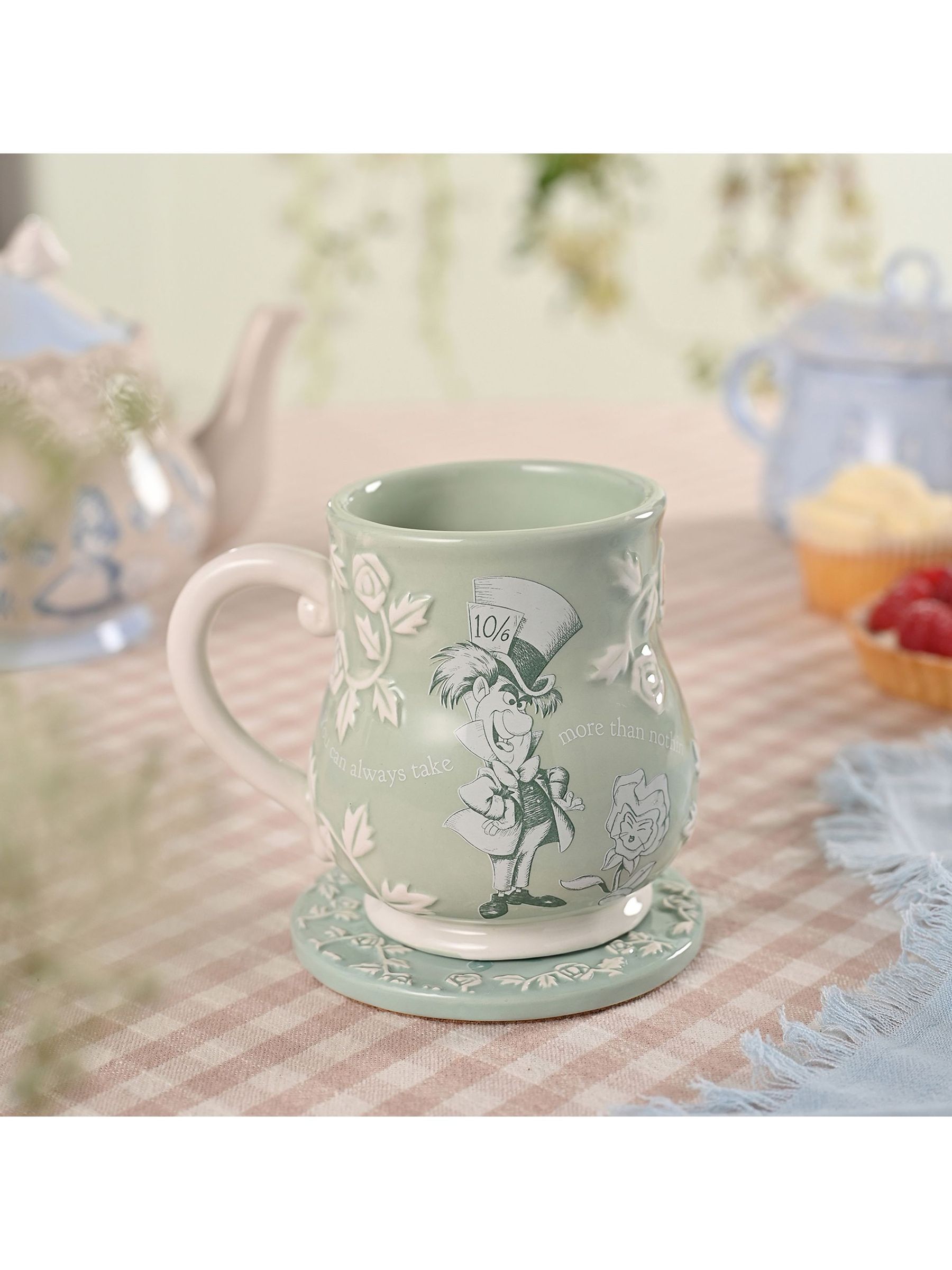 Buy Widdop Green Disney Alice in Wonderland Embossed Mug Mad Hatter ...