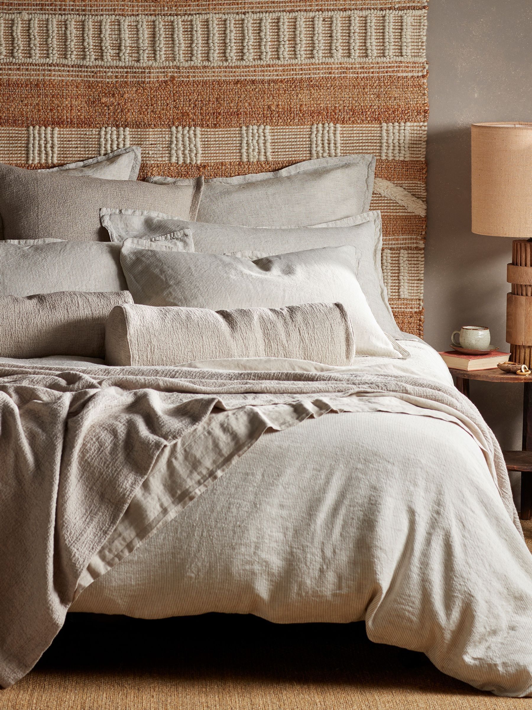 Buy Secret Linen Store Natural Sid Stripe Linen Duvet Cover from the ...