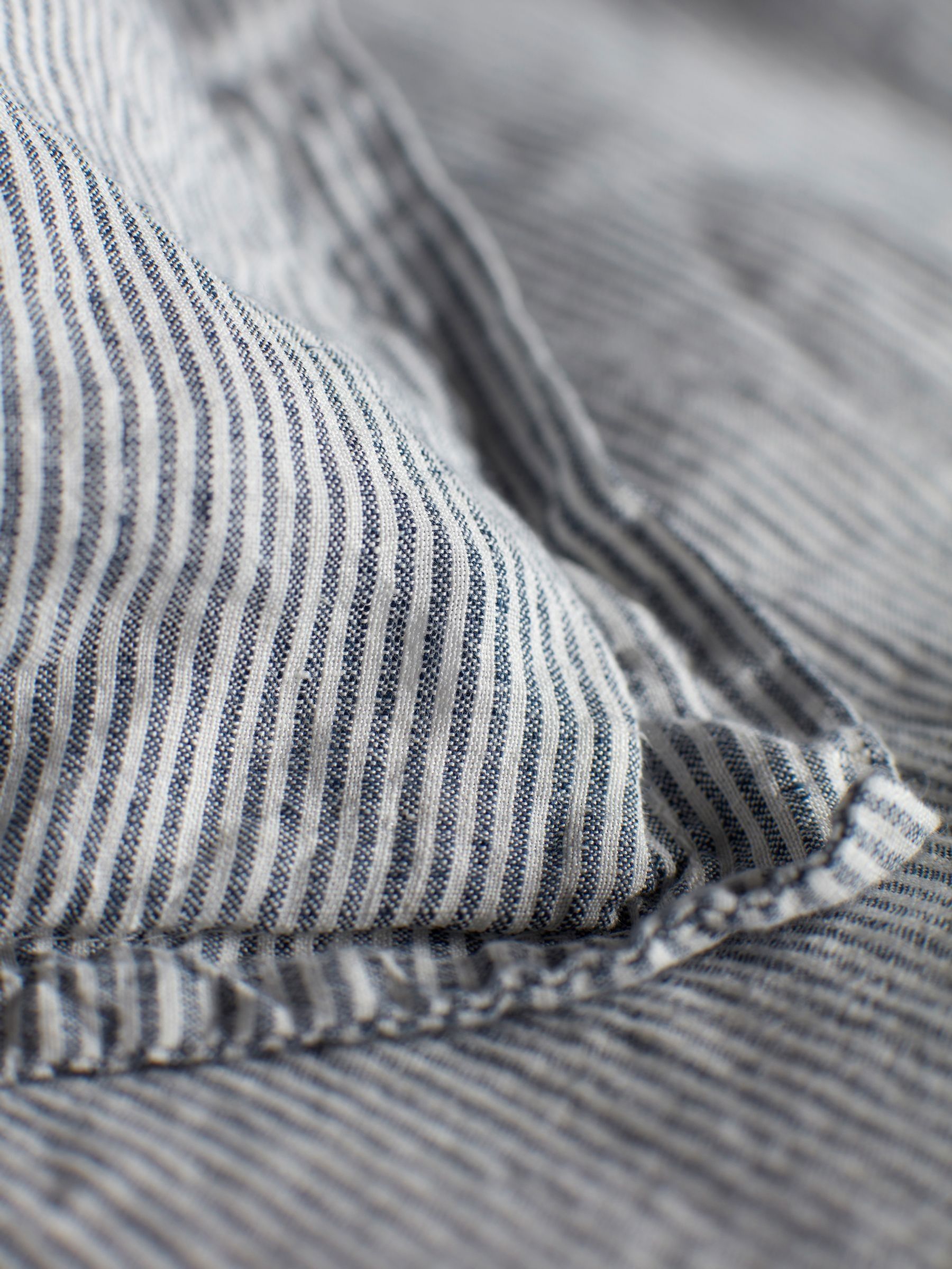 Buy Secret Linen Store French Blue Sid Stripe 100% Linen Pillowcase ...