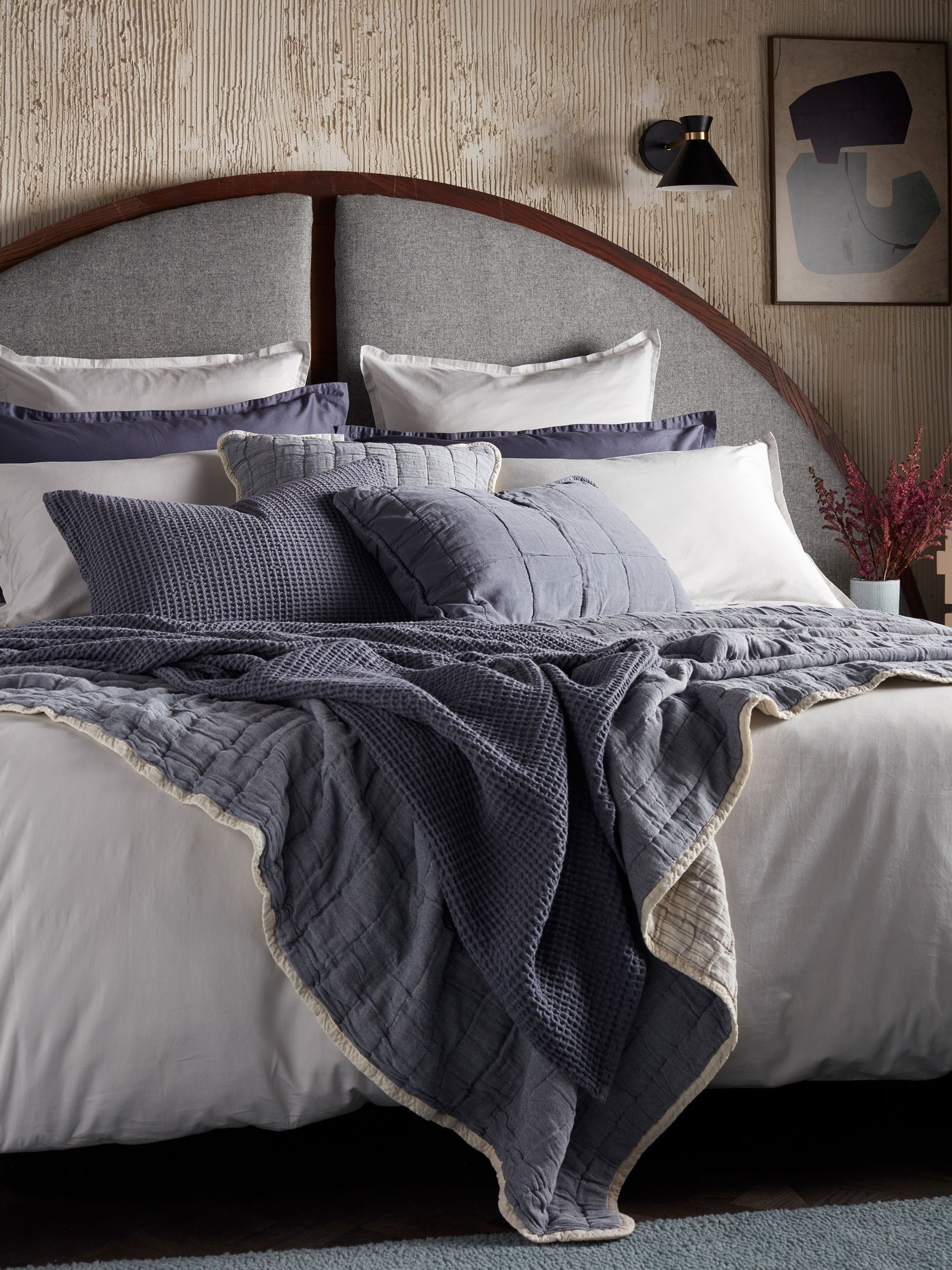 Buy Secret Linen Store French Blue Vivienne Quilted Throw from Next ...