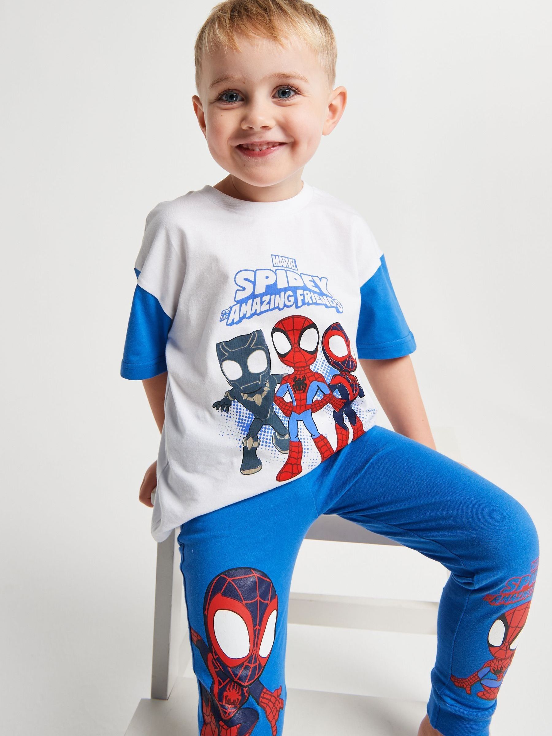 Buy Brand Threads Blue Spidey and Friends Long Leg Pyjamas from the ...