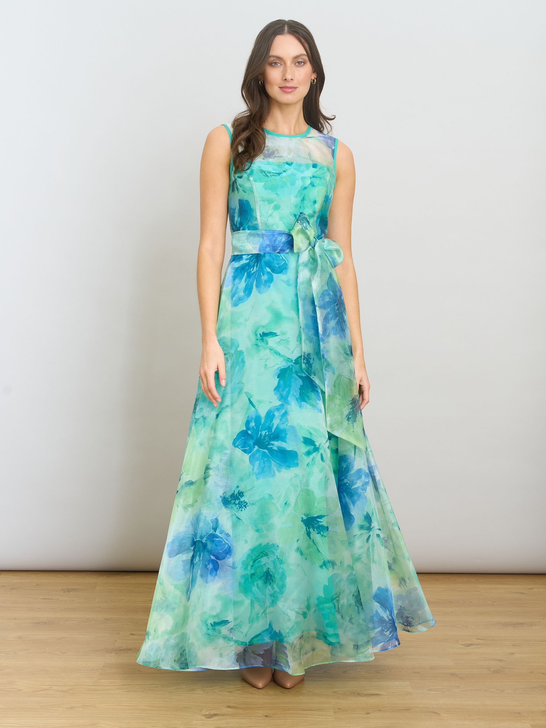 Buy Gina Bacconi Green Amy Printed Organza Maxi Dress from the Next UK ...