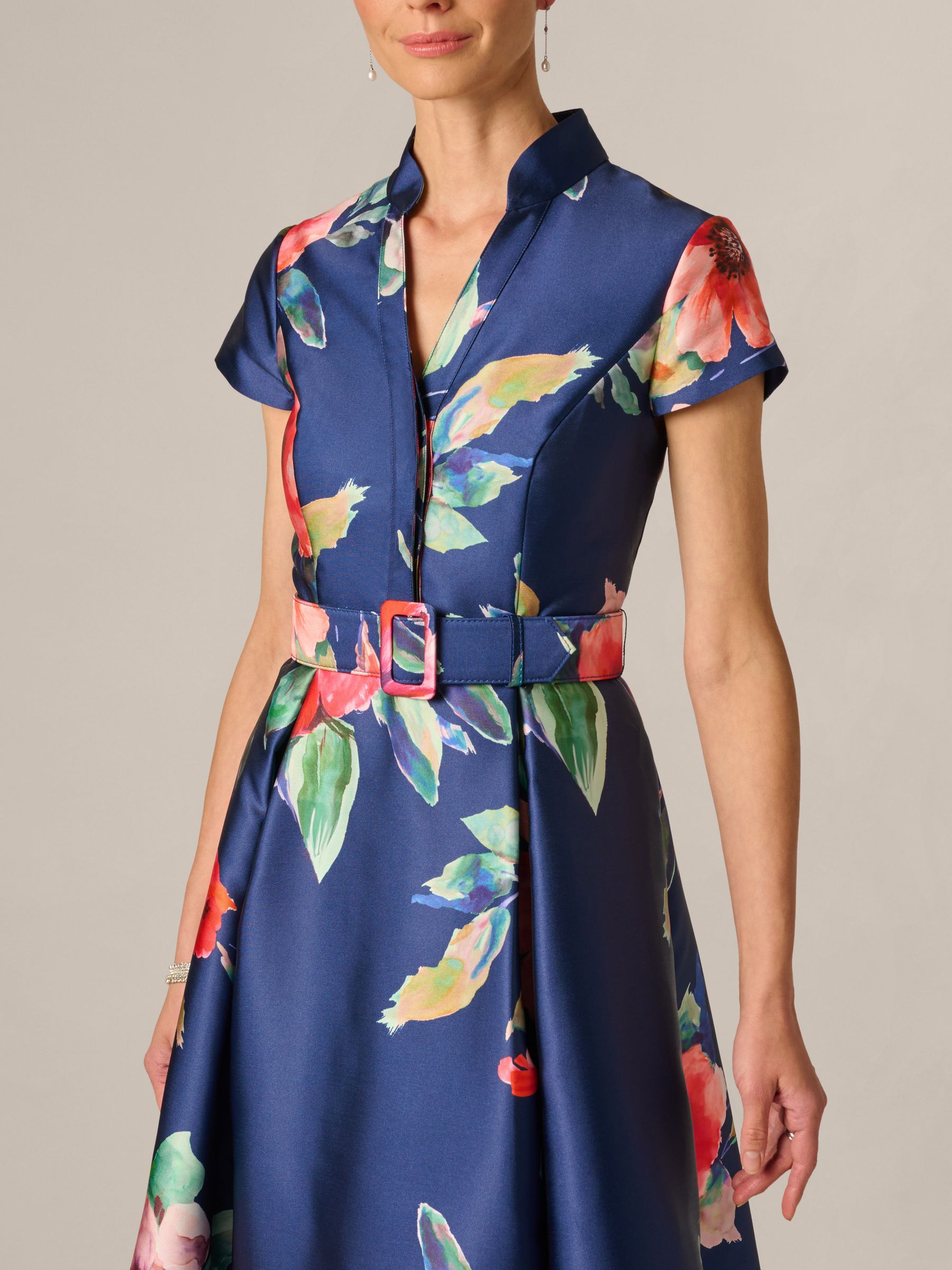 Buy Adrianna Papell Blue Floral Mikado Gown from the Next UK online shop