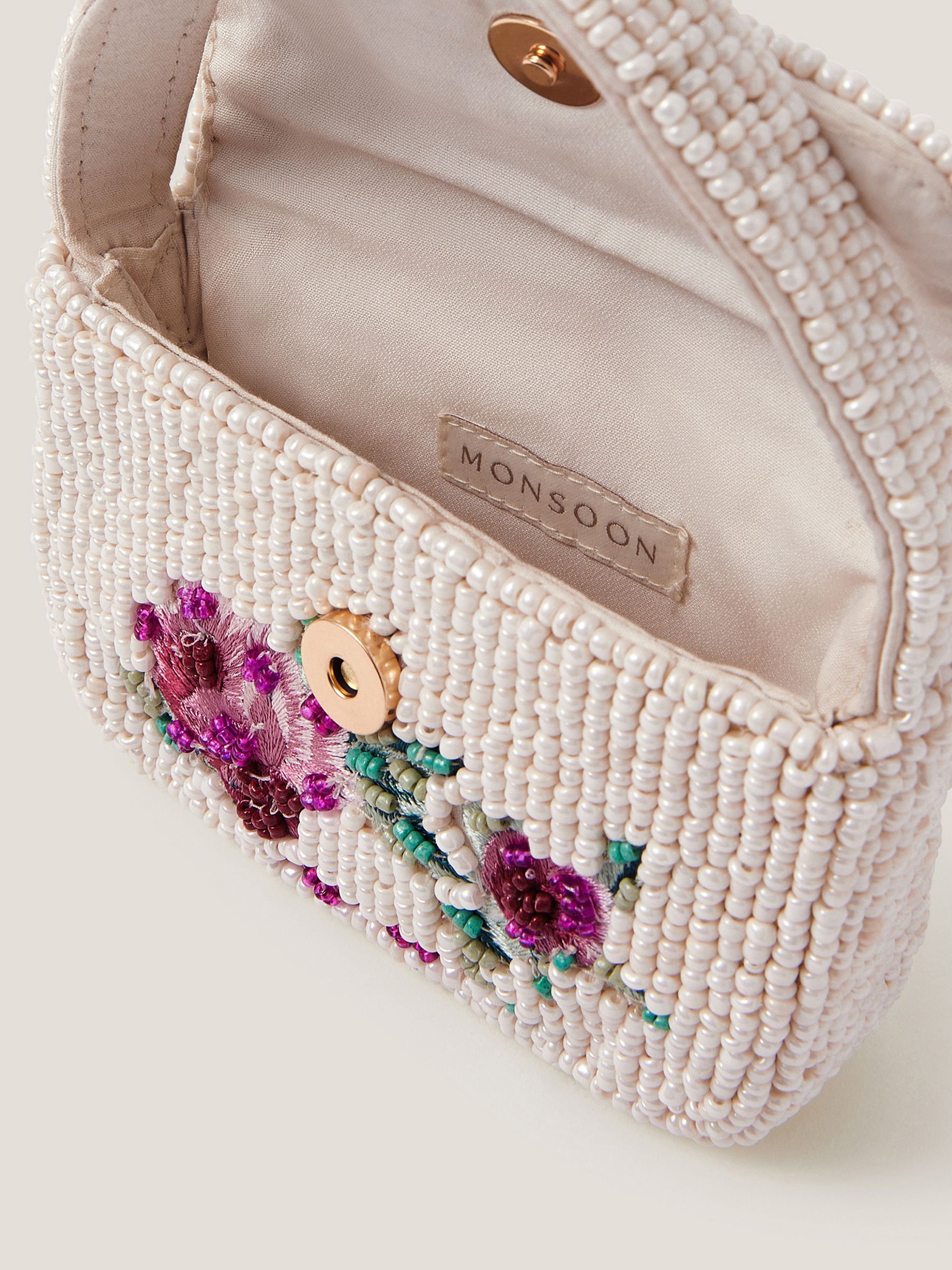Buy Monsoon Cream Mini Flower Beaded Bag from Next South Africa