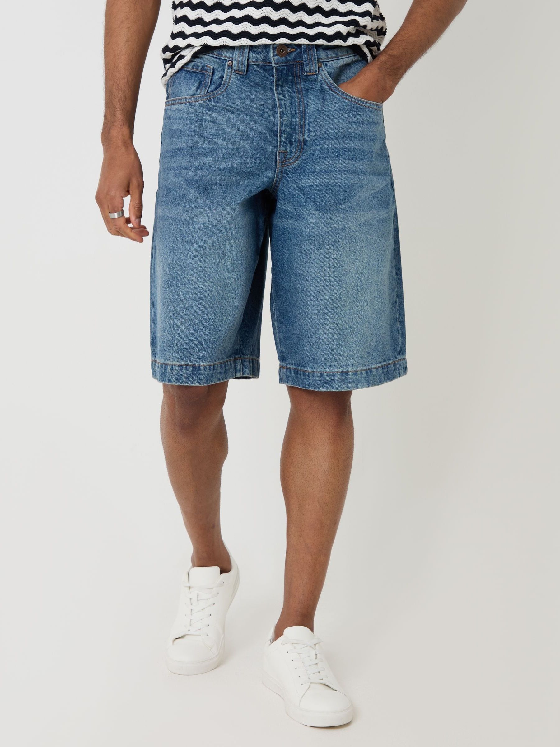 Buy Threadbare Blue Baggy Denim Shorts from the Next UK online shop