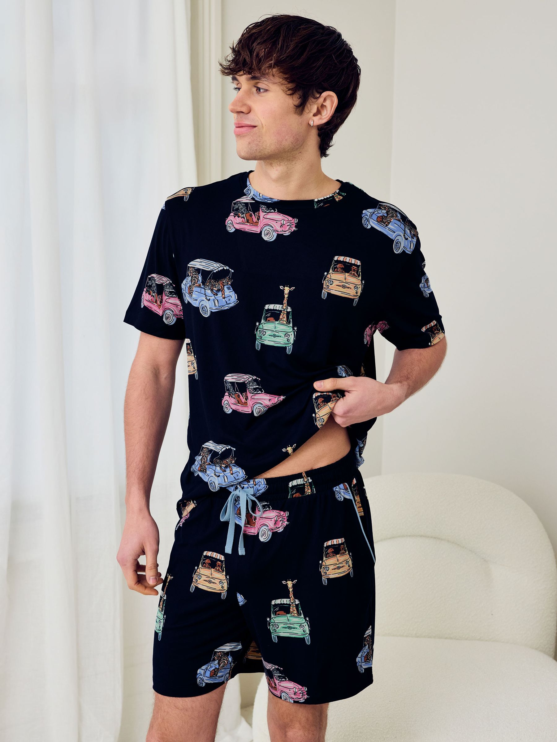 Buy Black Safari Joyride - Chelsea Peers Print Short Pyjamas Set from ...