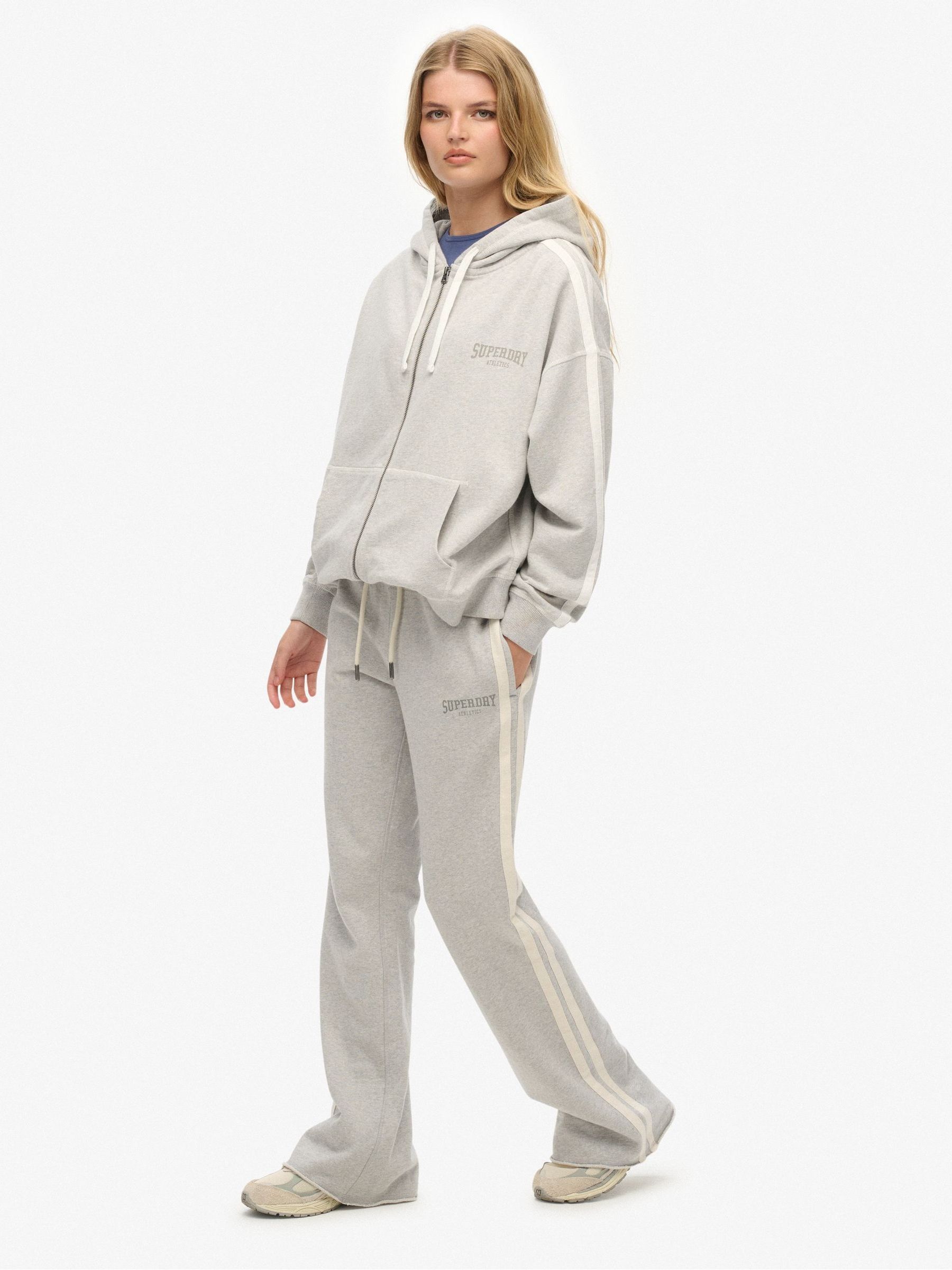 Buy Superdry Grey Athletic Stripe Flare Joggers from the Next UK online ...