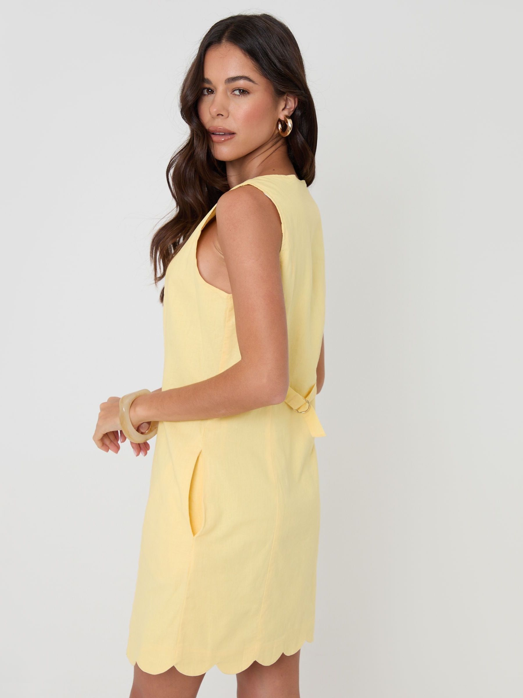 Buy Yellow - Threadbare Linen Blend Pinafore Dress from Next Switzerland