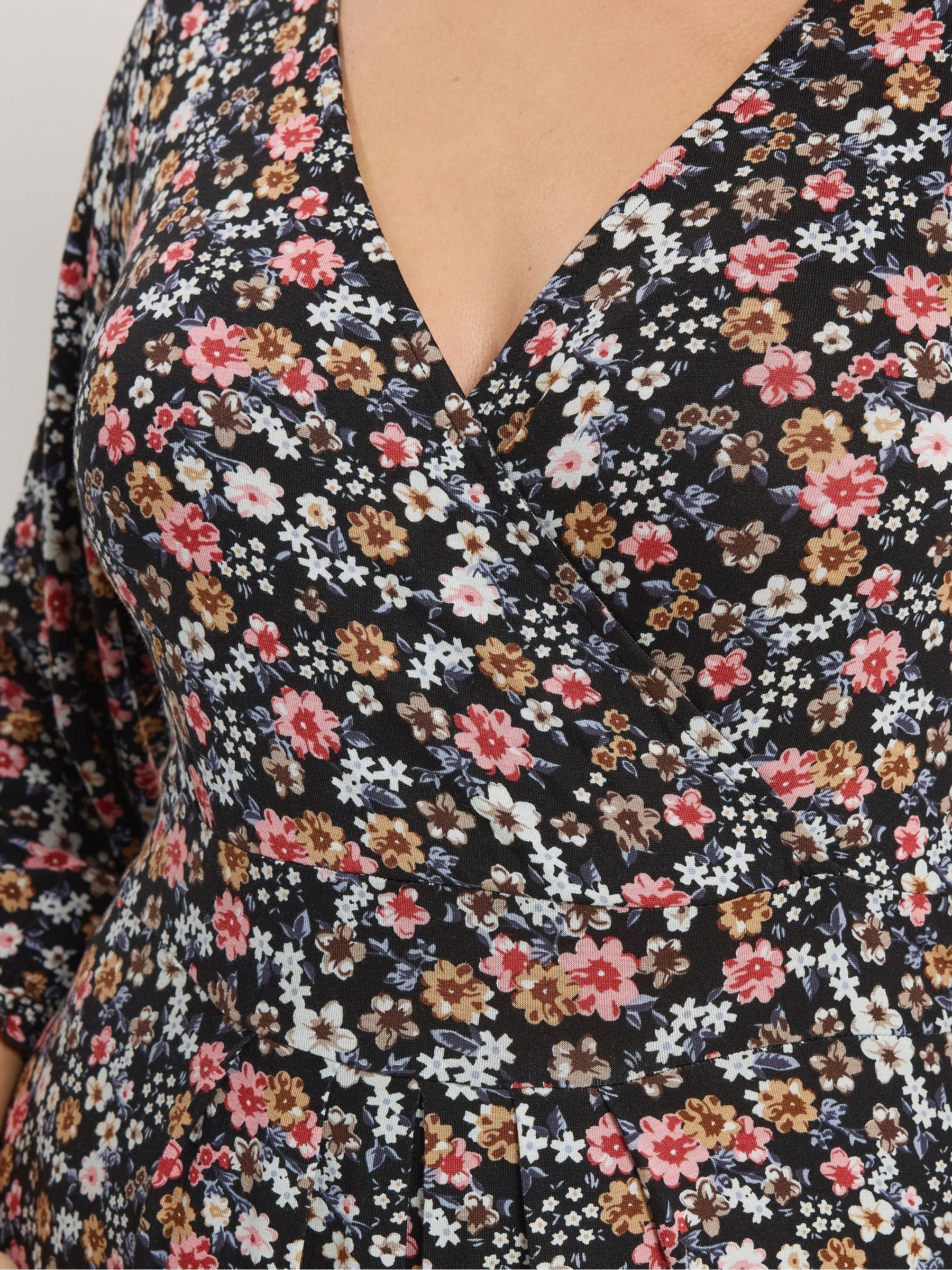 Buy Yours Curve Black Floral Wrap Dress from the Next UK online shop