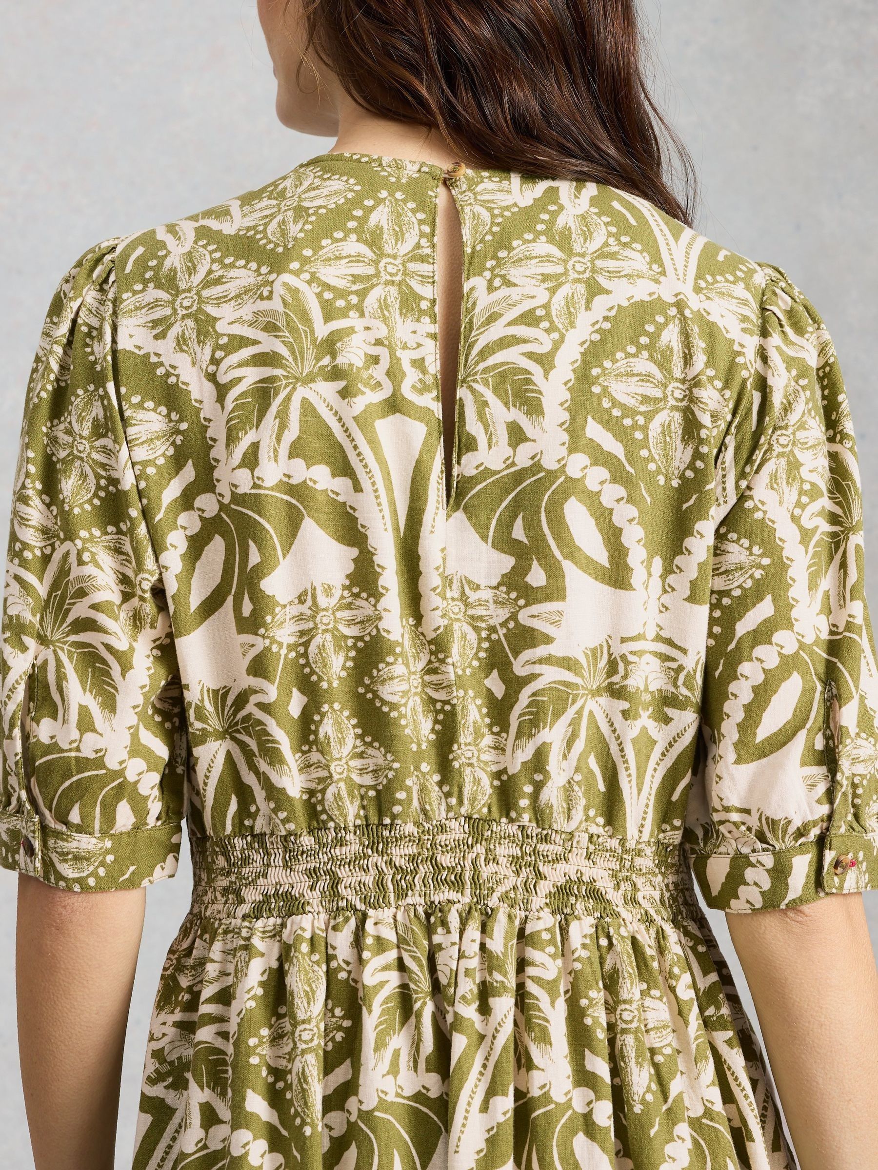 Buy White Stuff Green Fern Linen Blend Dress from the Next UK online shop