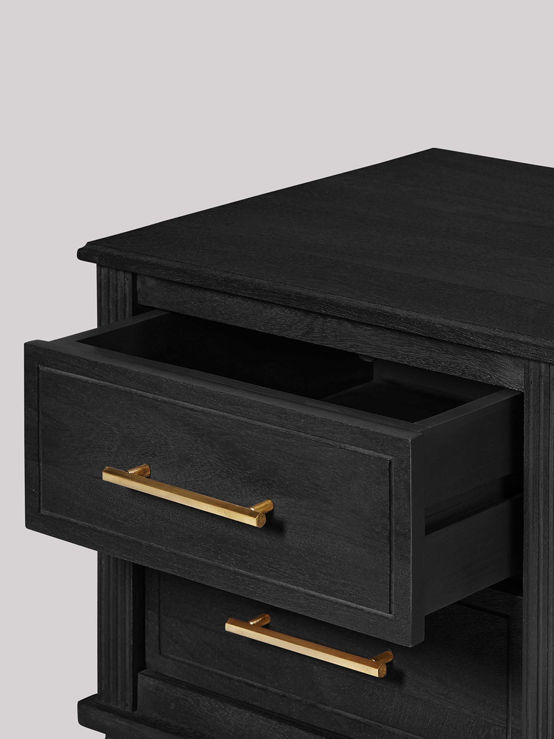Buy Swoon Black Claudine Mango Wood Two-Drawer Bedside Table from the ...