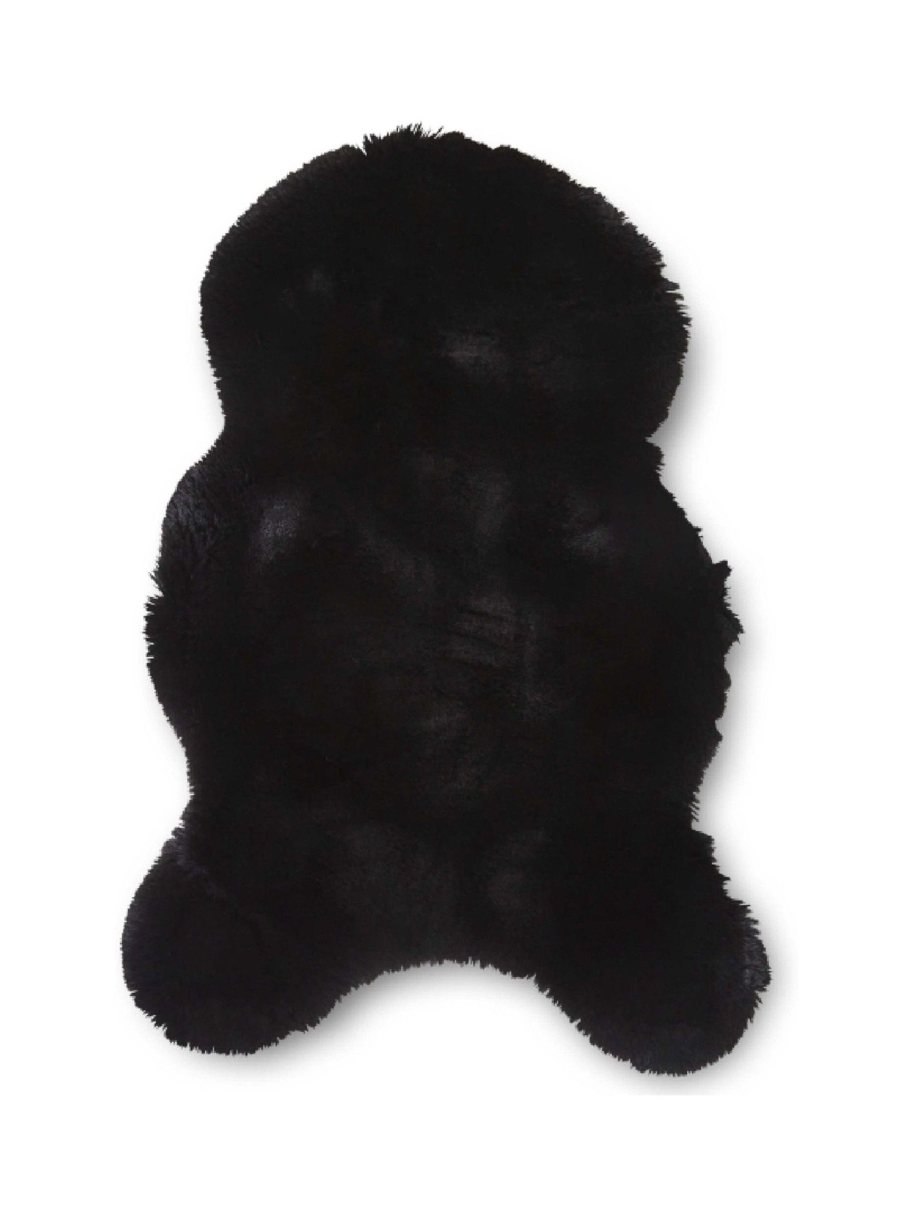 Buy Think Rugs Black Super Teddy Single Sheepskin Plain Shaggy Rug from ...