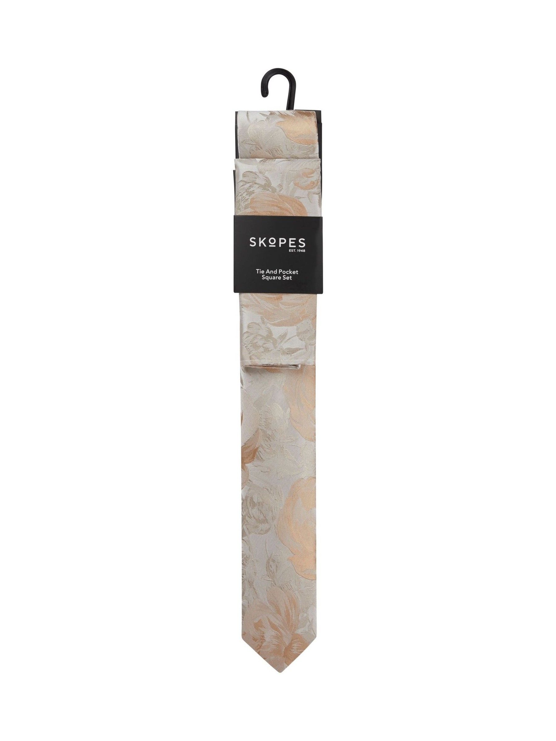 Buy Skopes Nude Silk Floral Tie & Pocket Square Set from the Next UK ...