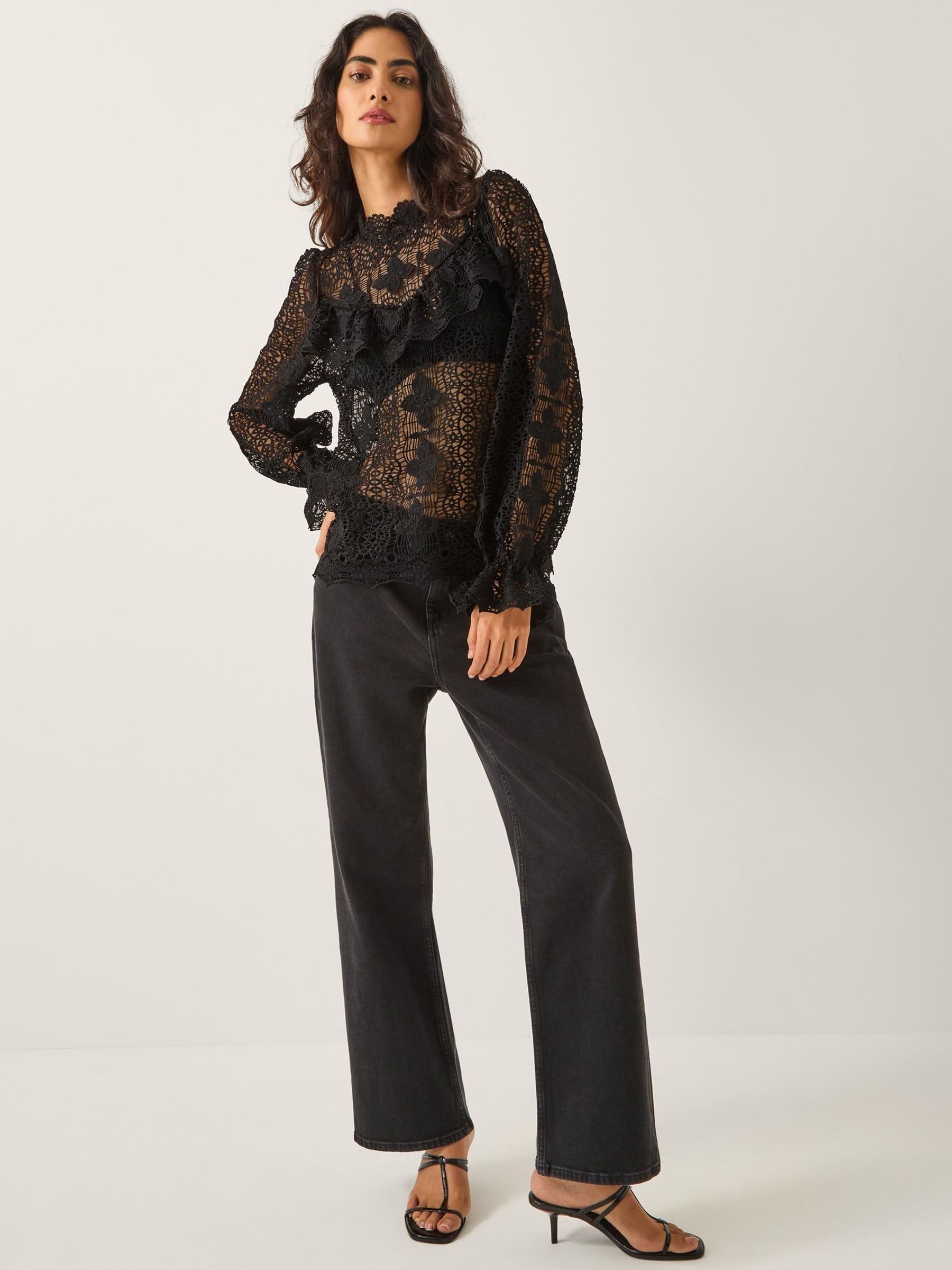 Buy Monsoon Black Phoebe Sheer Lace Blouse from Next South Africa