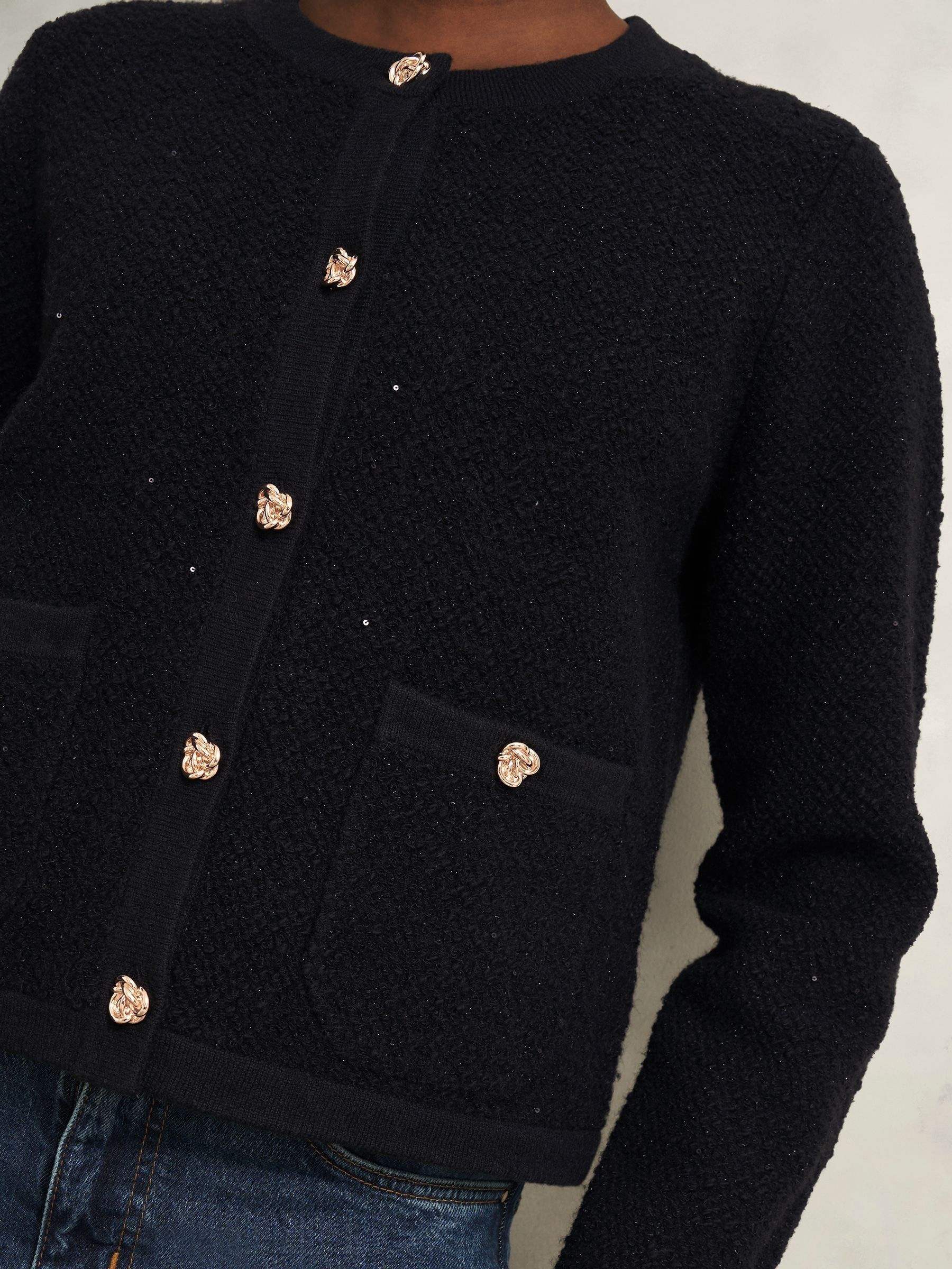 Buy Hobbs Black Mindy Knitted Jacket from Next Ireland
