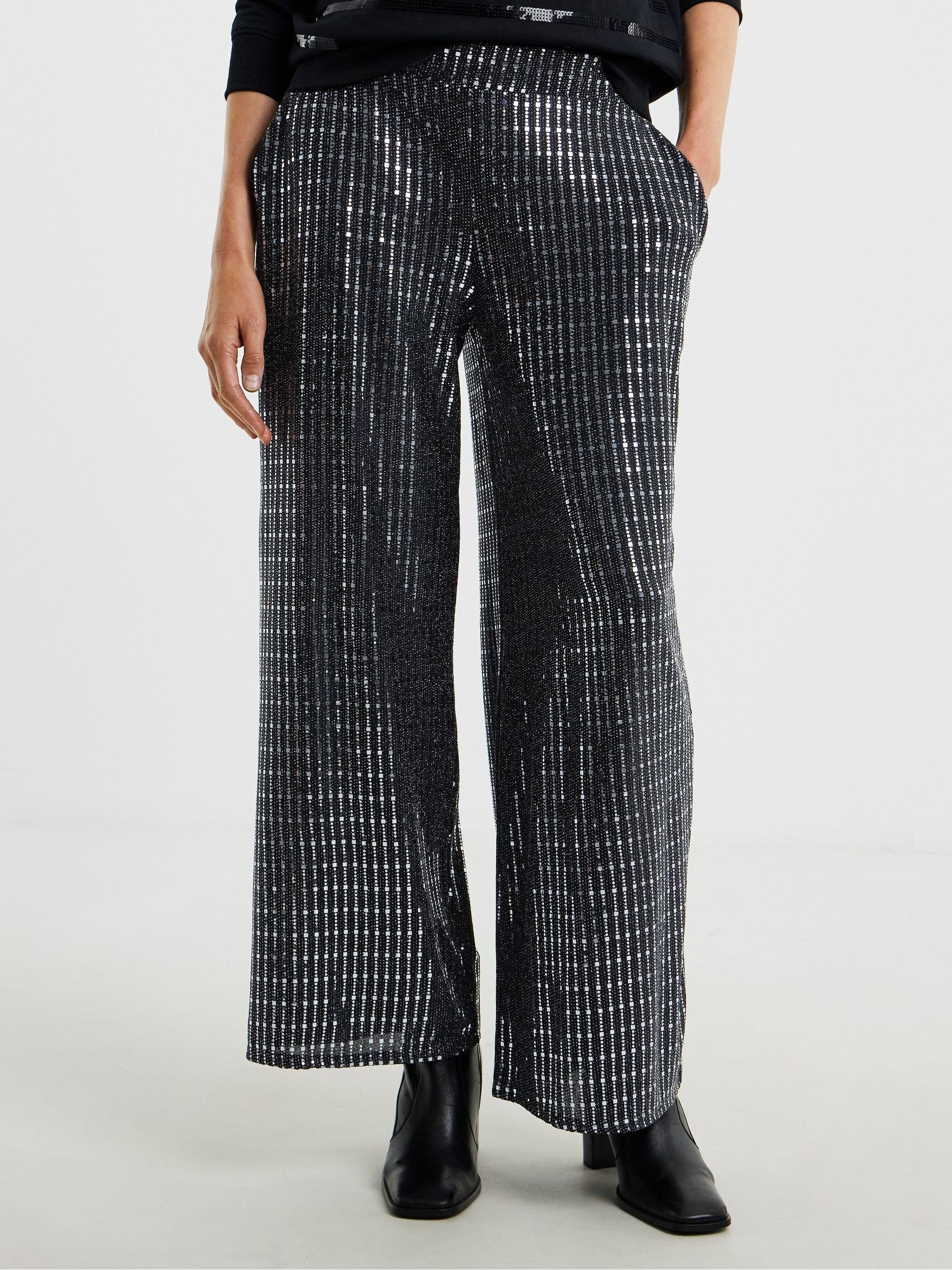 Buy JD Williams Silver Hot Fix Wide Leg Trousers from Next Belgium