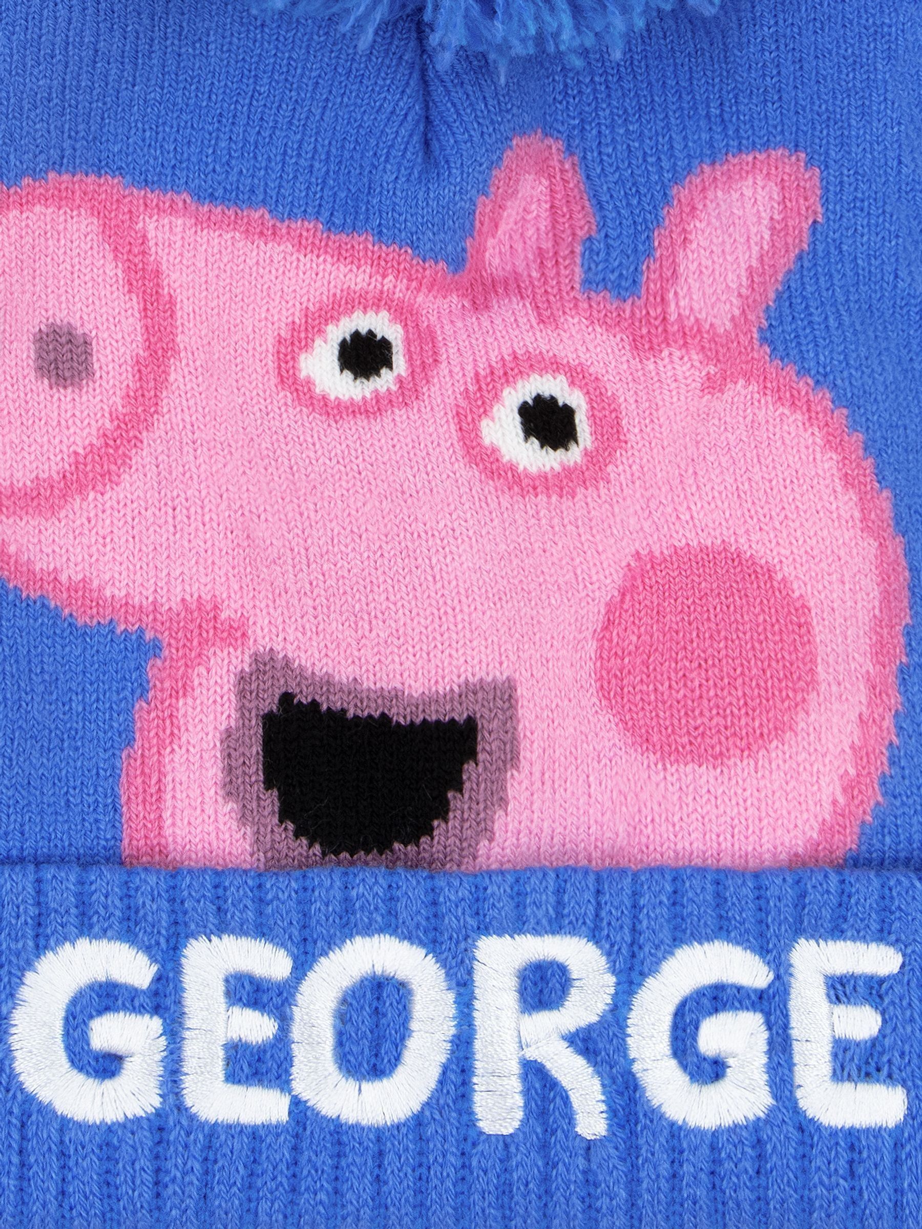 Buy Character Blue Peppa Pig Bobble Hat And Gloves George Pig from the ...