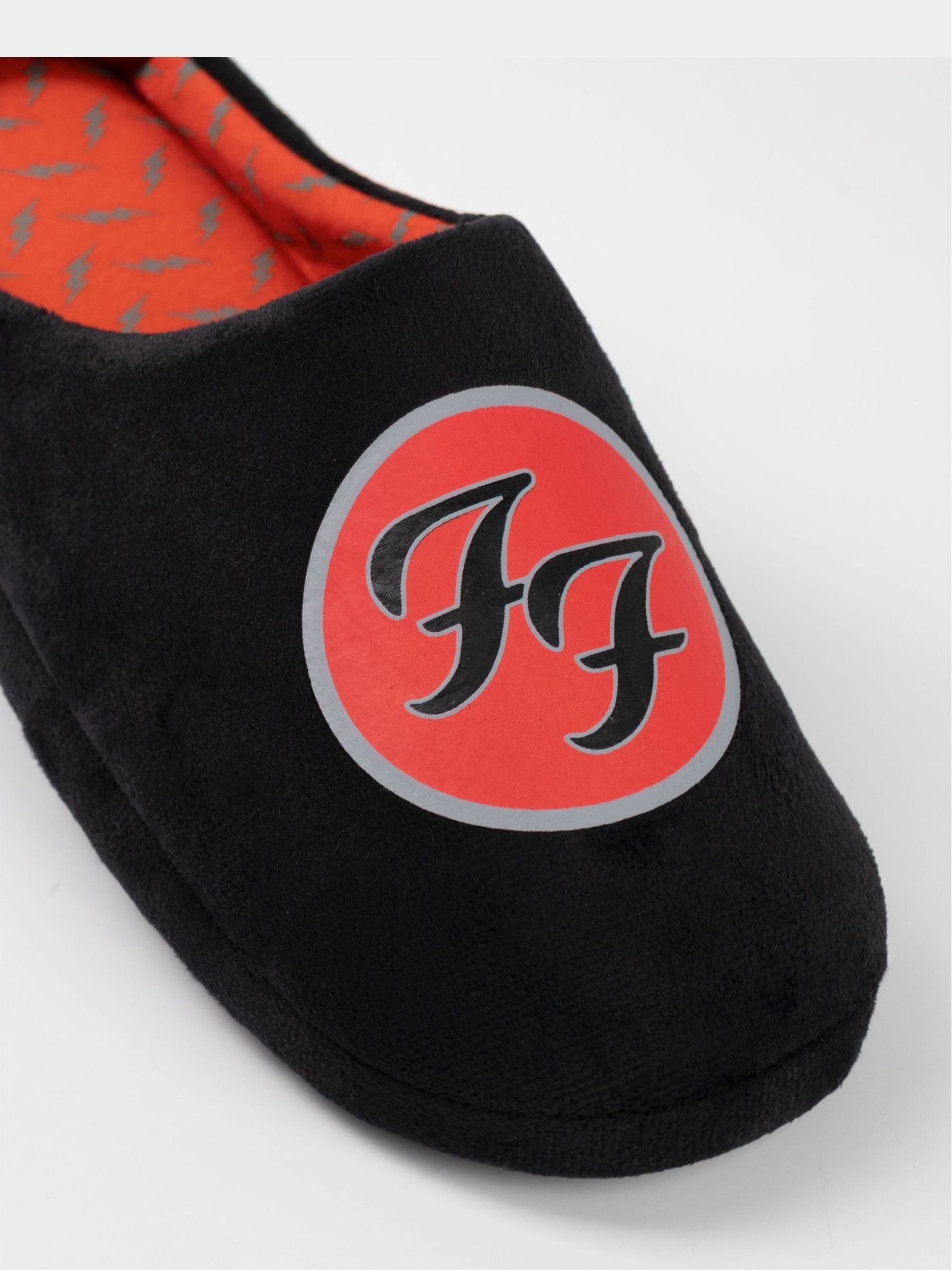 Buy Vanilla Underground Black Foo Fighters Logo Slippers from Next USA