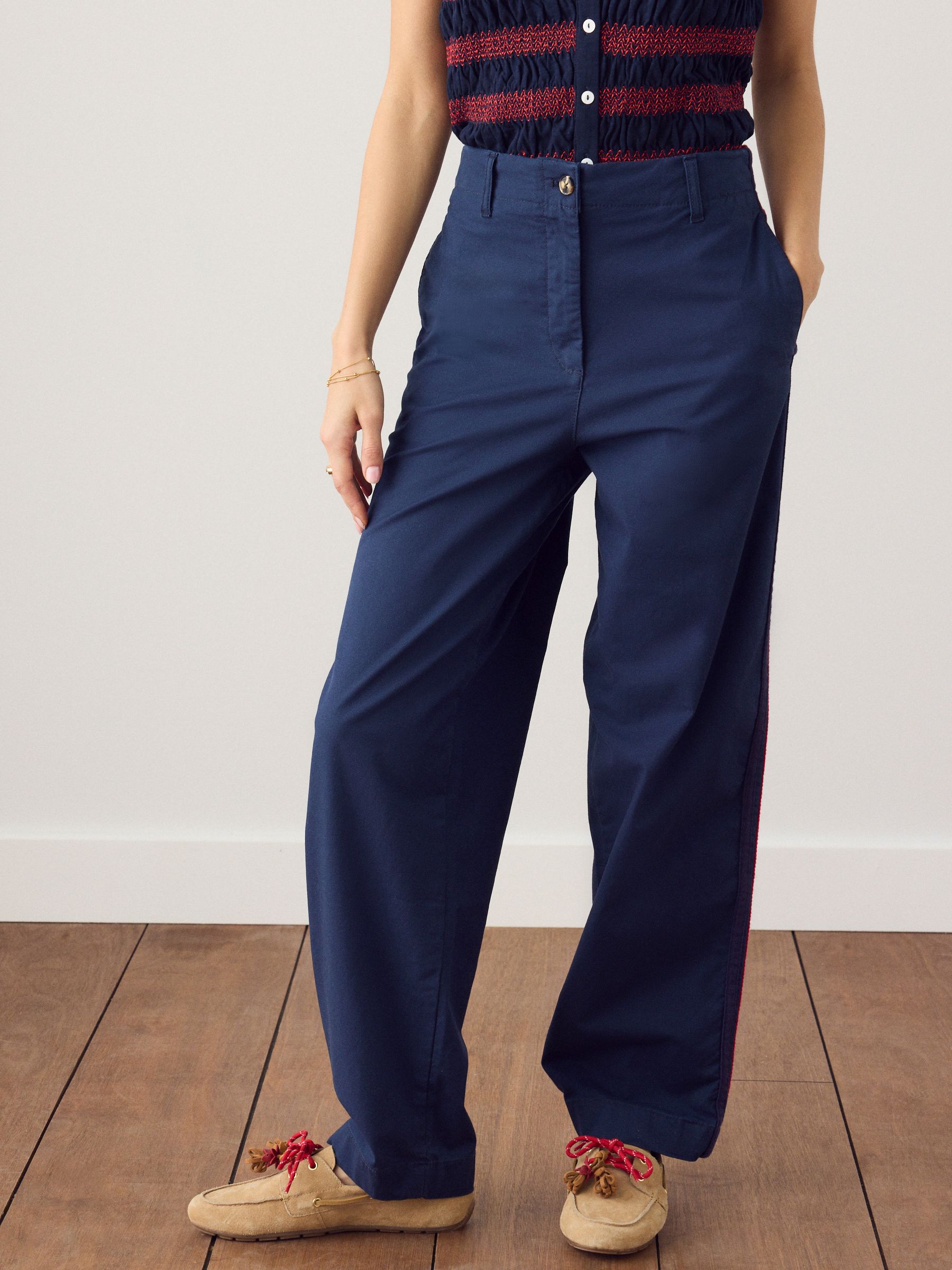 Buy Navy Blue Straight Leg Chinos with Side Stripes from the Next UK ...