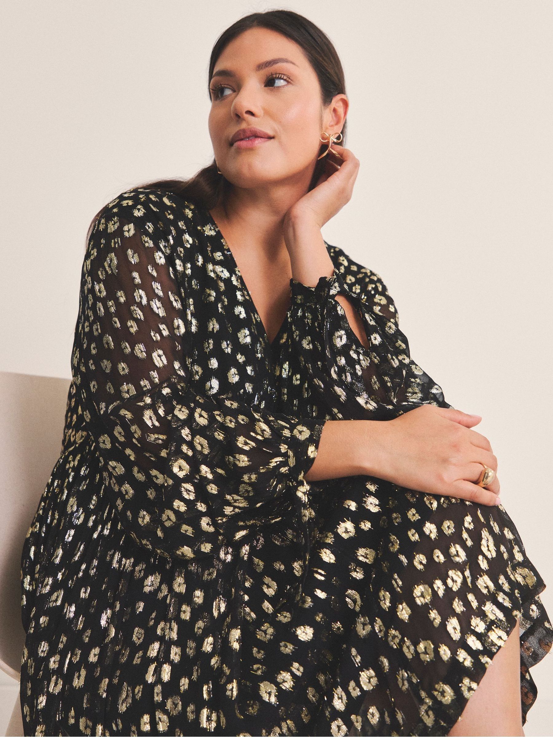 Buy Simply Be Gold Jacquard Smock Dress from Next Czech Republic