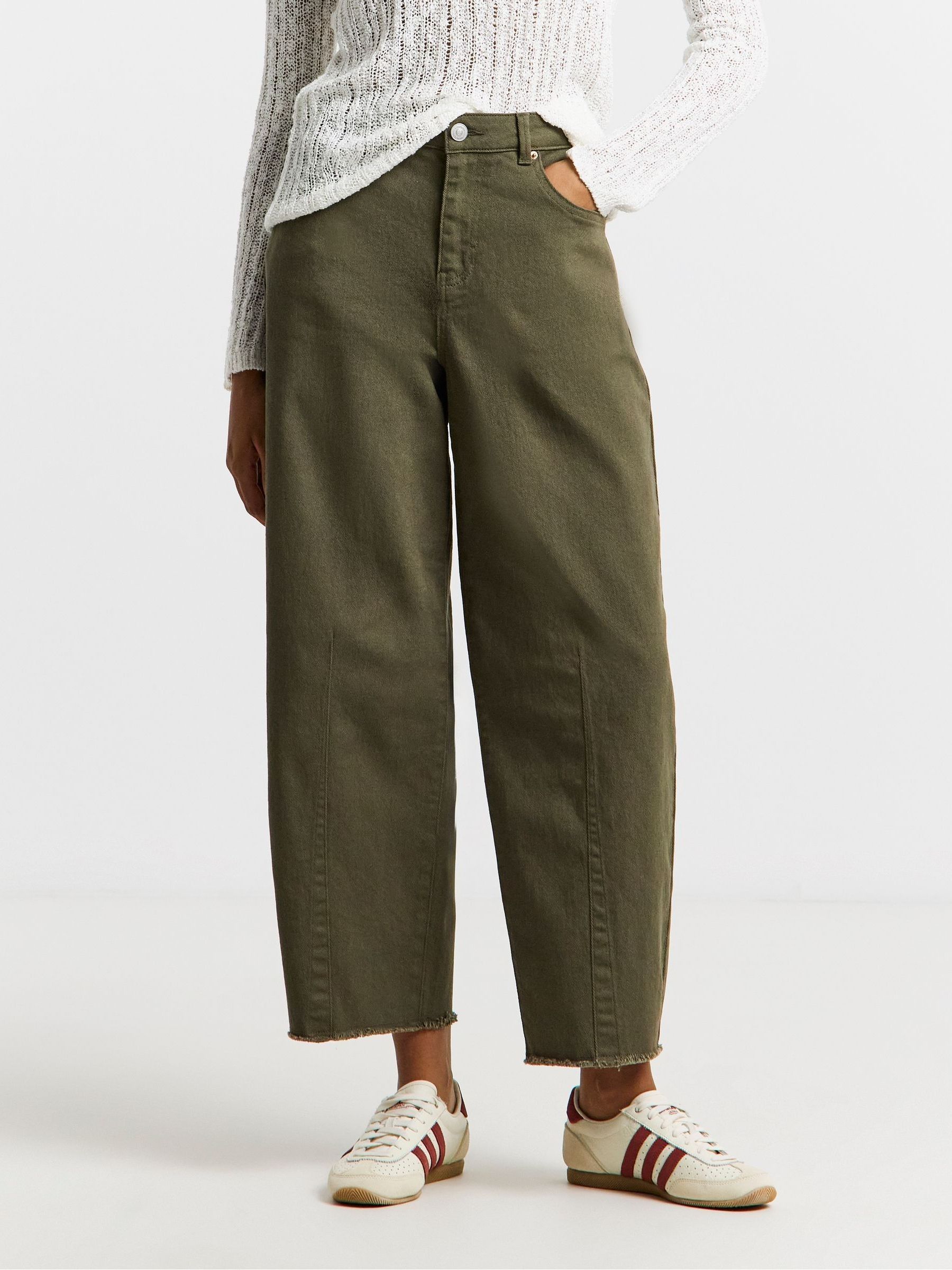 Buy Simply Be Green Dart Detail Barrel Leg Jeans from Next Germany