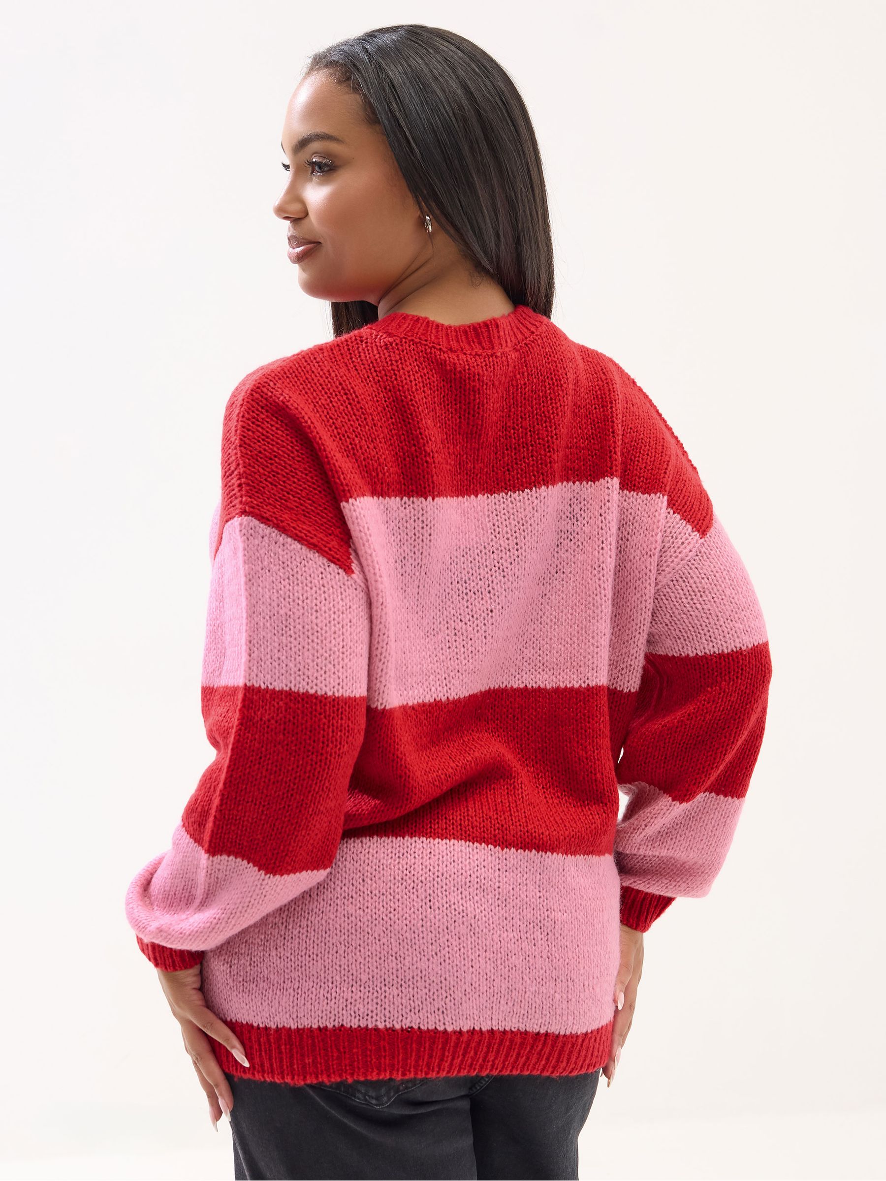 Buy Yours Curve Red Lofty Yarn Stripe Jumper from Next Cyprus