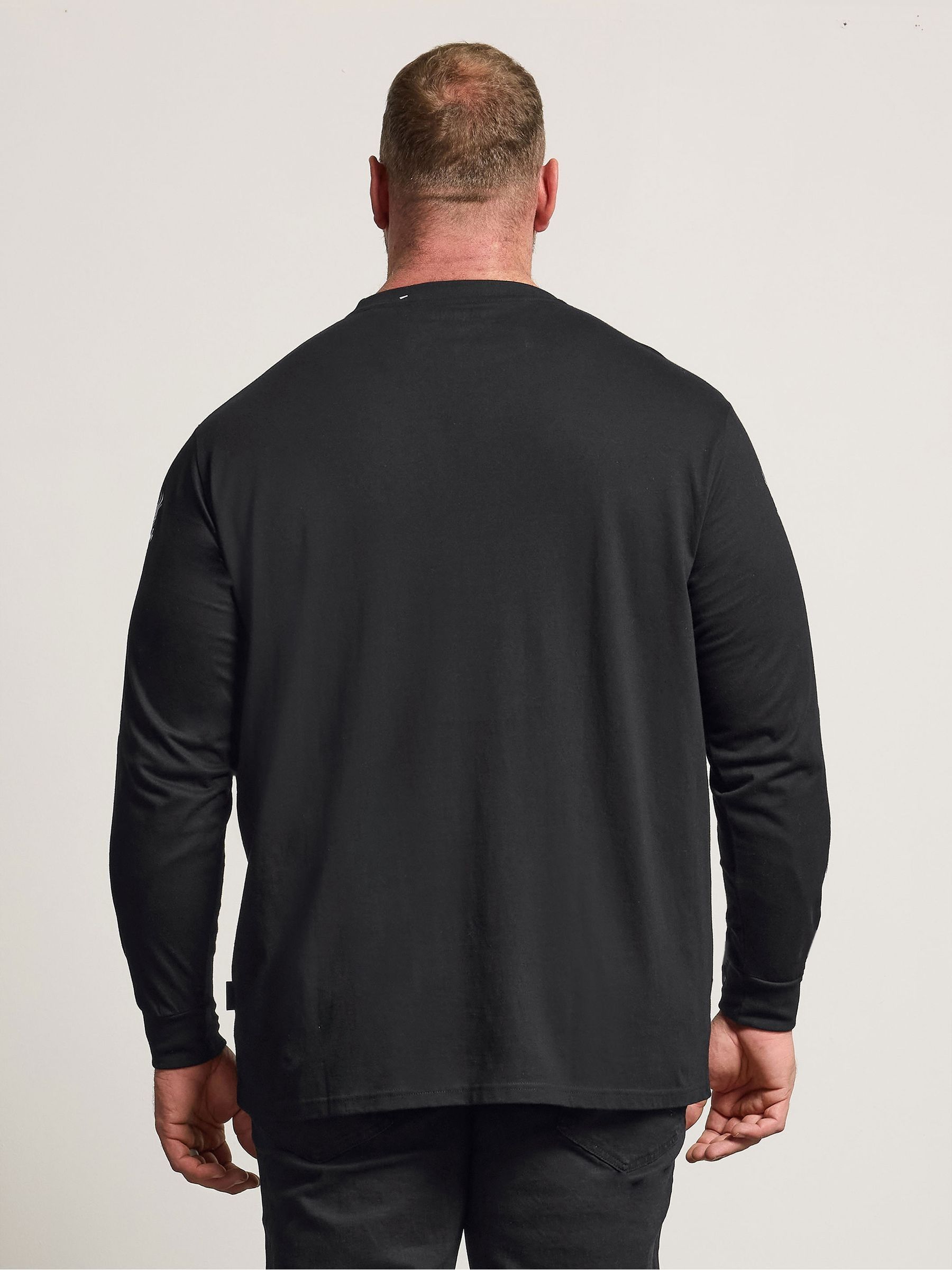 Buy BadRhino Big & Tall Black Dragon Long Sleeve Longline T-Shirt from ...