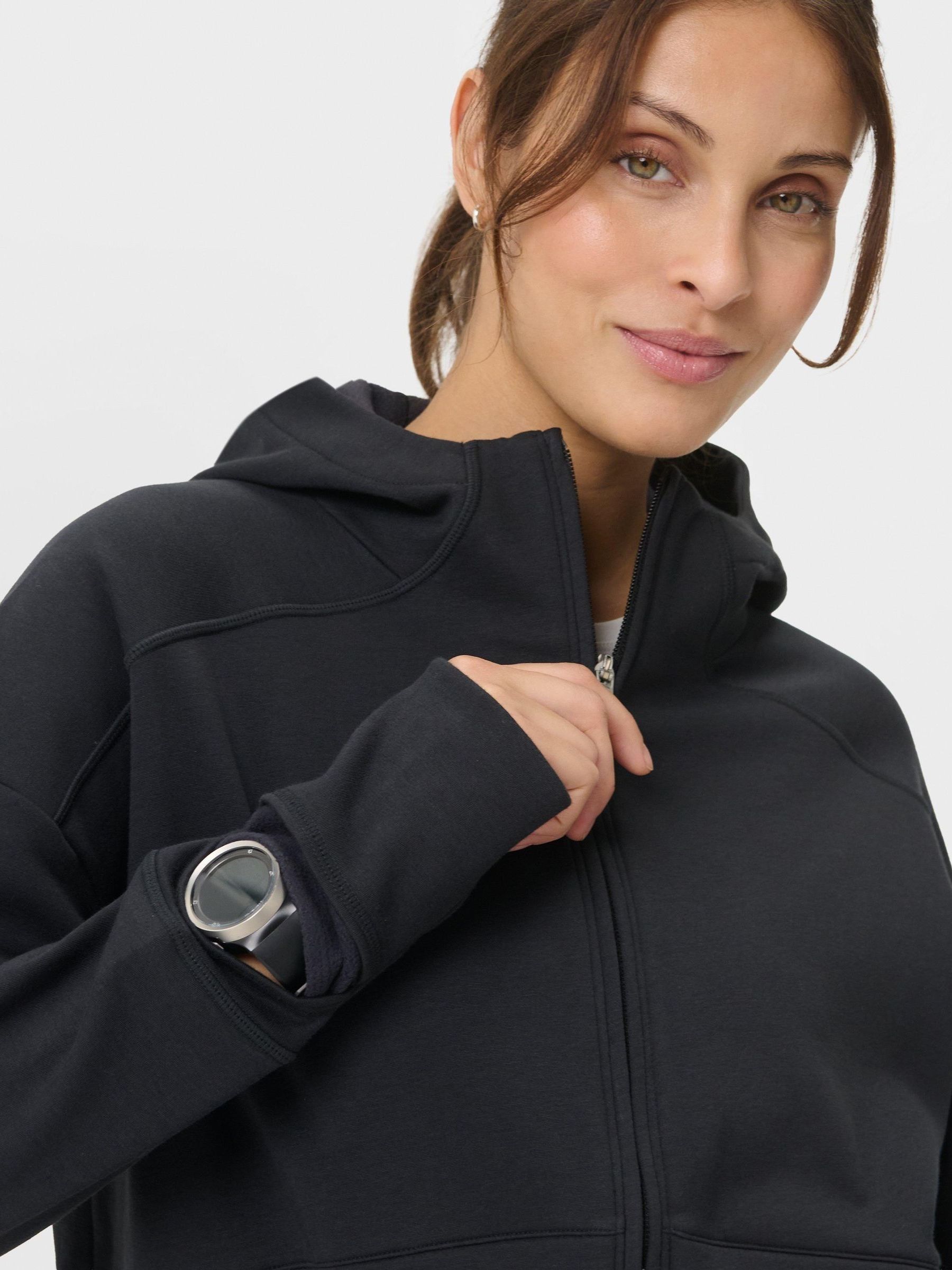 Buy Sweaty Betty Black Tempo Train Zip Up Hoodie from the Next UK ...
