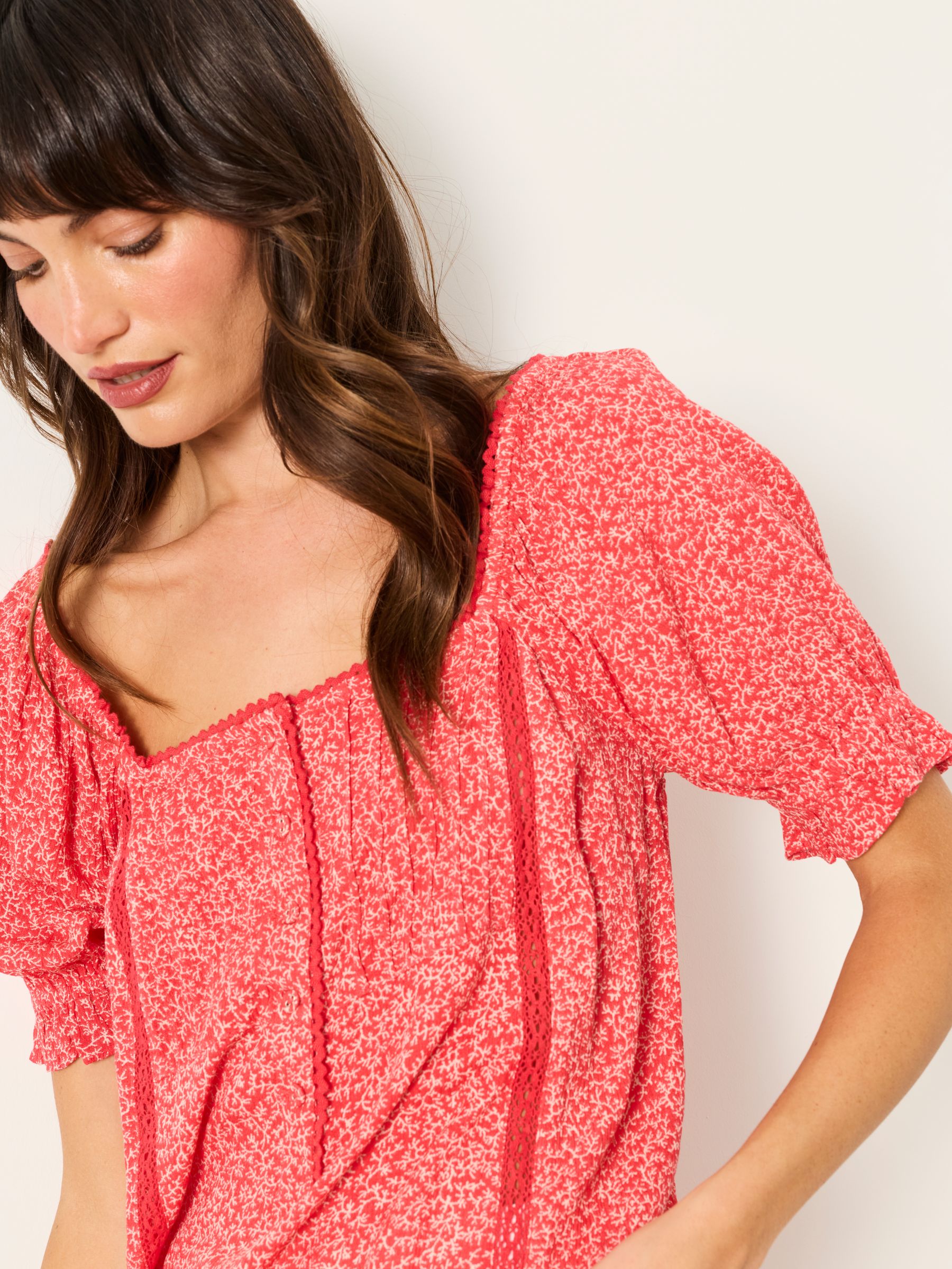 Buy FatFace Jorden Red Coral Texture Petite Blouse from the Next UK ...