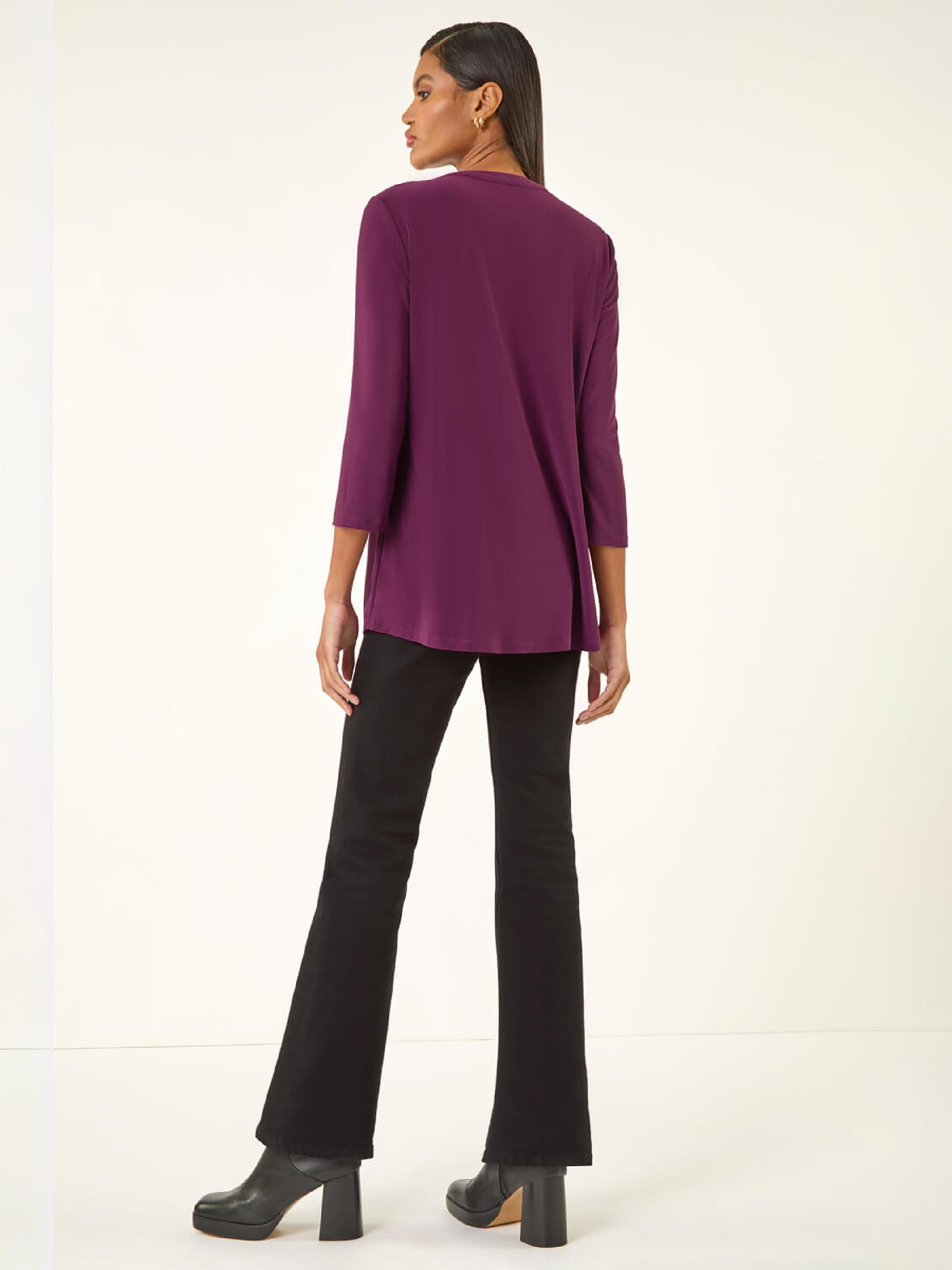 Buy Roman Purple Pintuck Button Stretch Blouse from the Next UK online shop