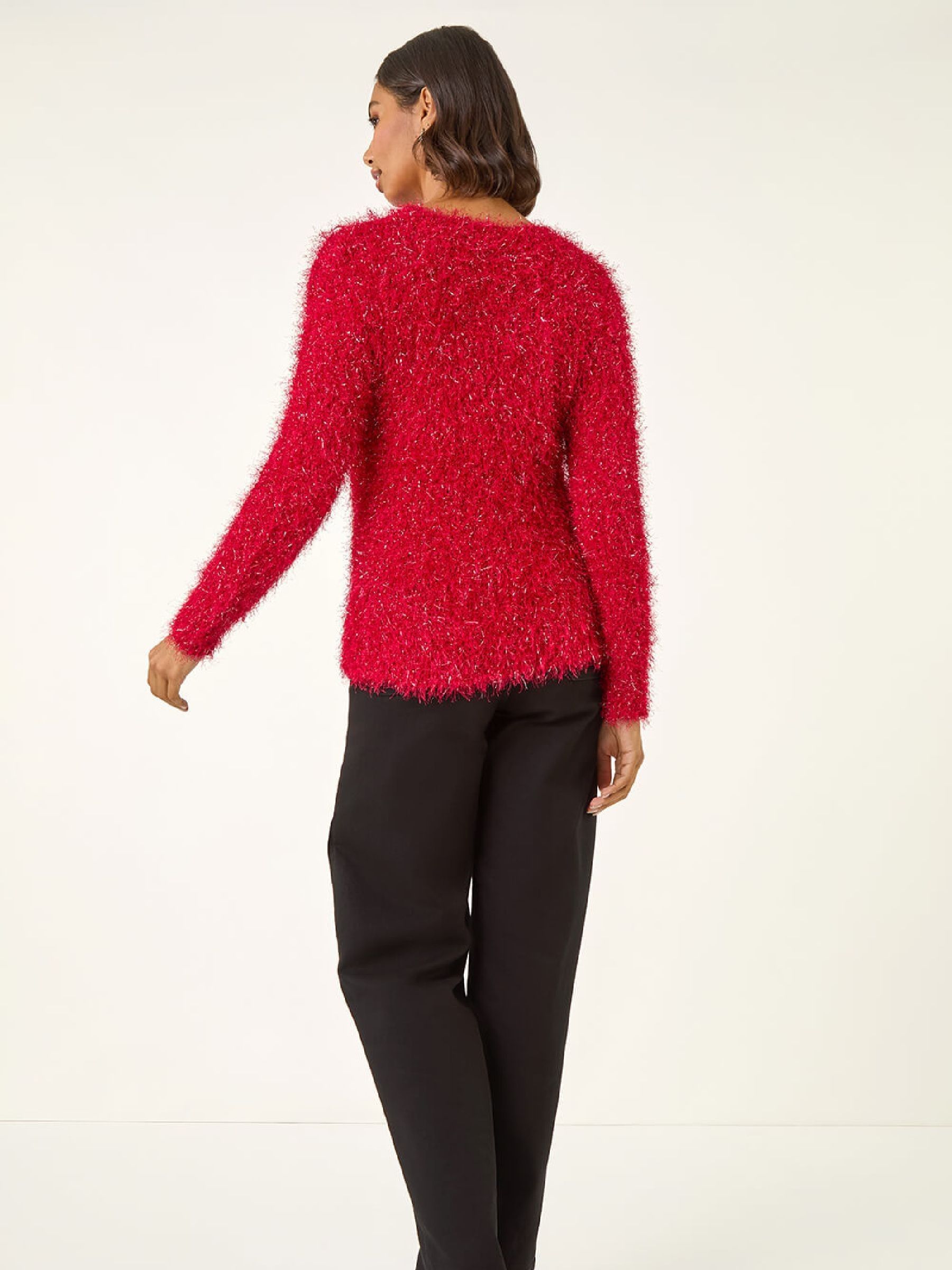 Buy Roman Red Metallic Fluffy Knit Jumper from the Next UK online shop