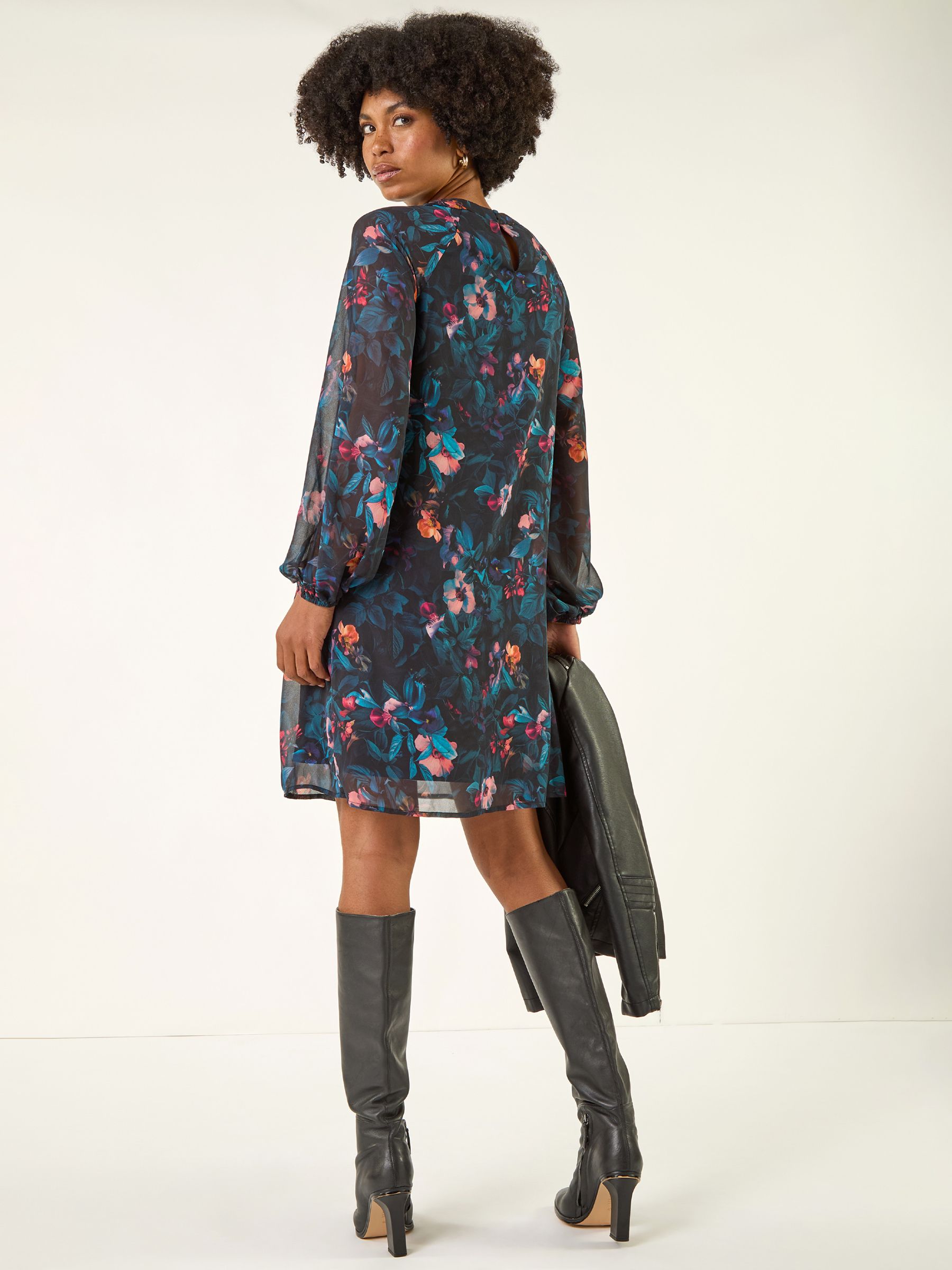 Buy Roman Blue Floral Print Swing Dress from Next Netherlands