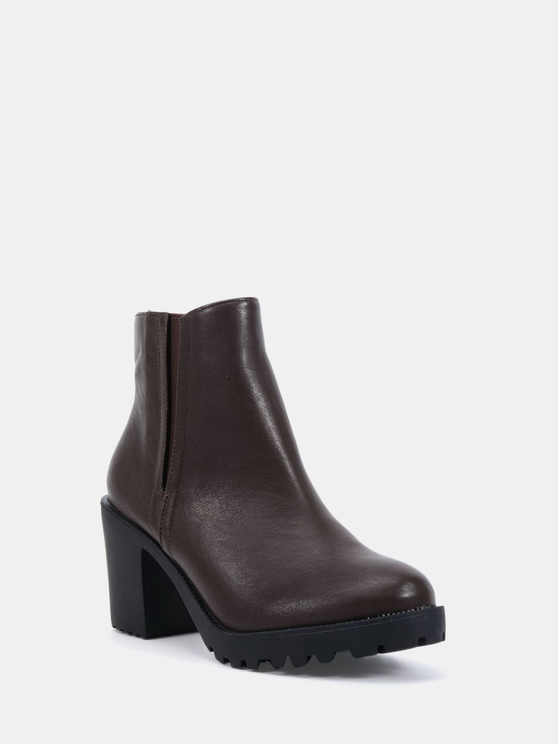 Buy Novo Chocolate Brown Wide Fit Jemma Chelsea Cleated Unit Ankle ...
