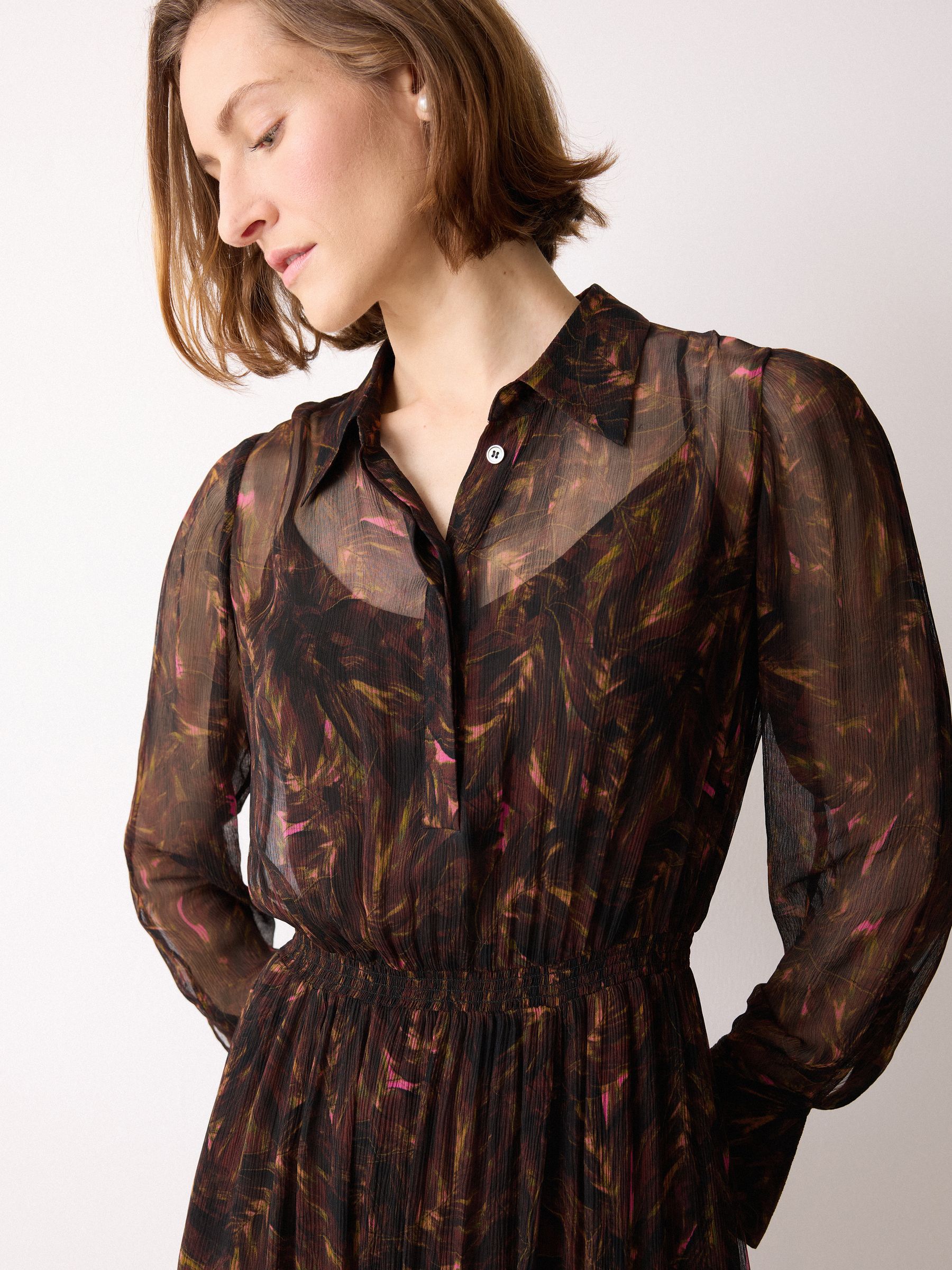 Buy Jigsaw Brown Wild Feather Shirt Dress from Next Germany