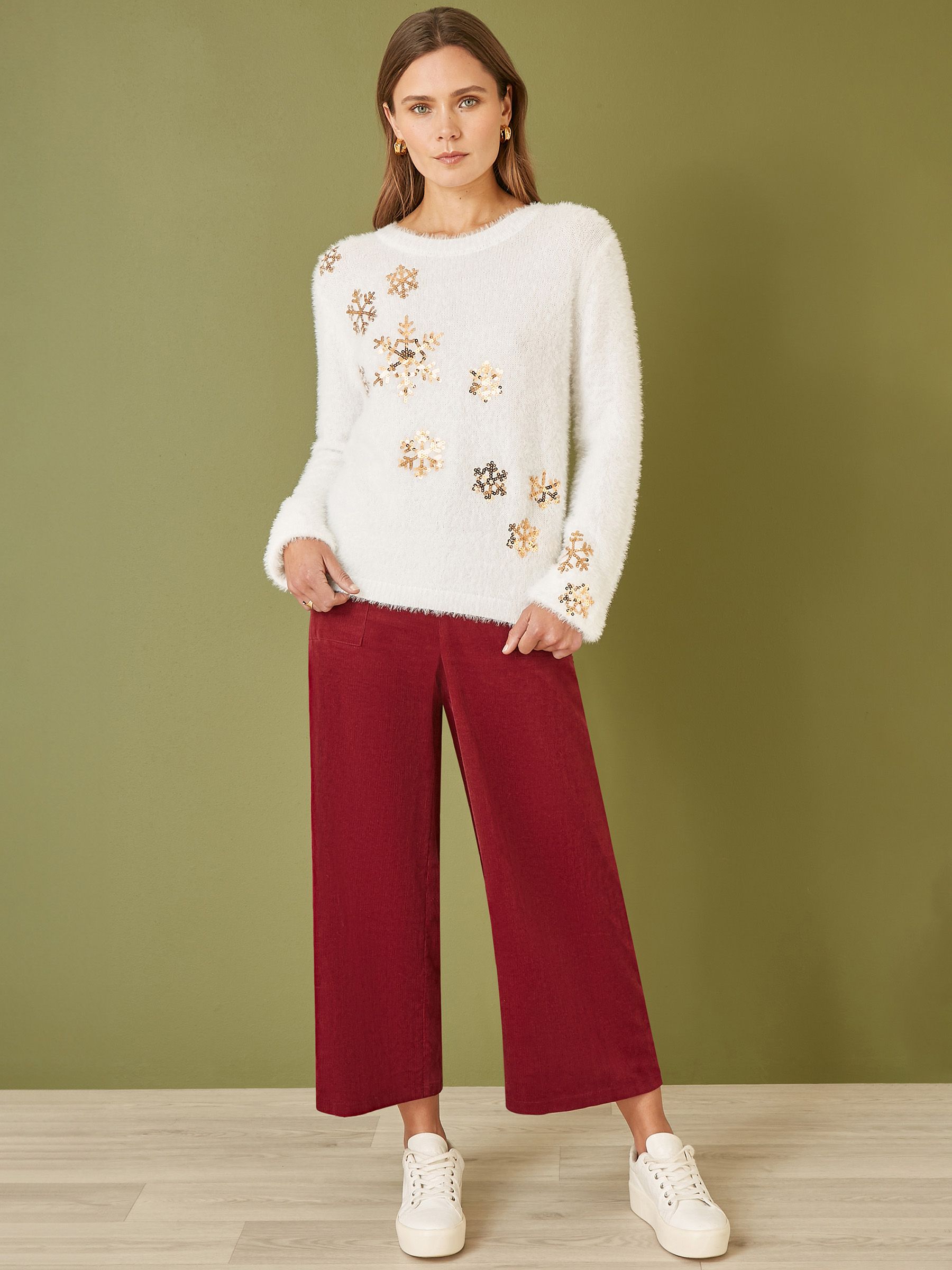 Buy Yumi Cream Sequin Snowflake Fluffy Jumper from the Next UK online shop