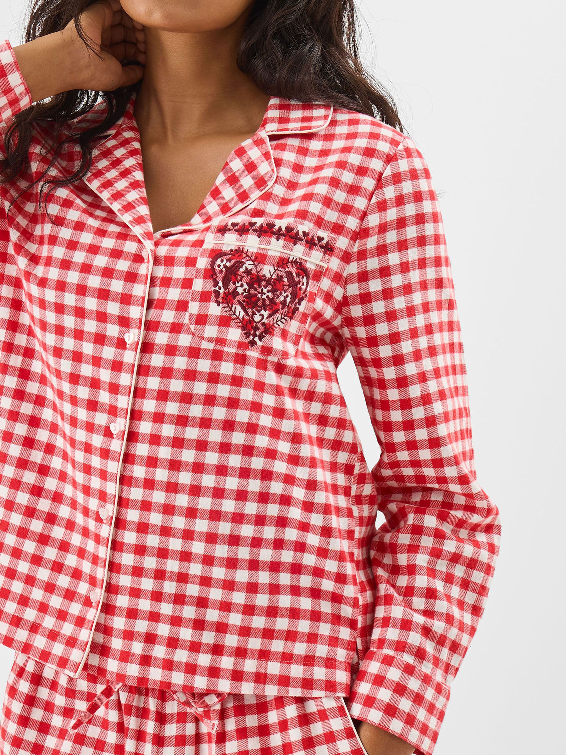 Buy Accessorize Red Embroidered Gingham Long Pyjamas Set from the Next ...