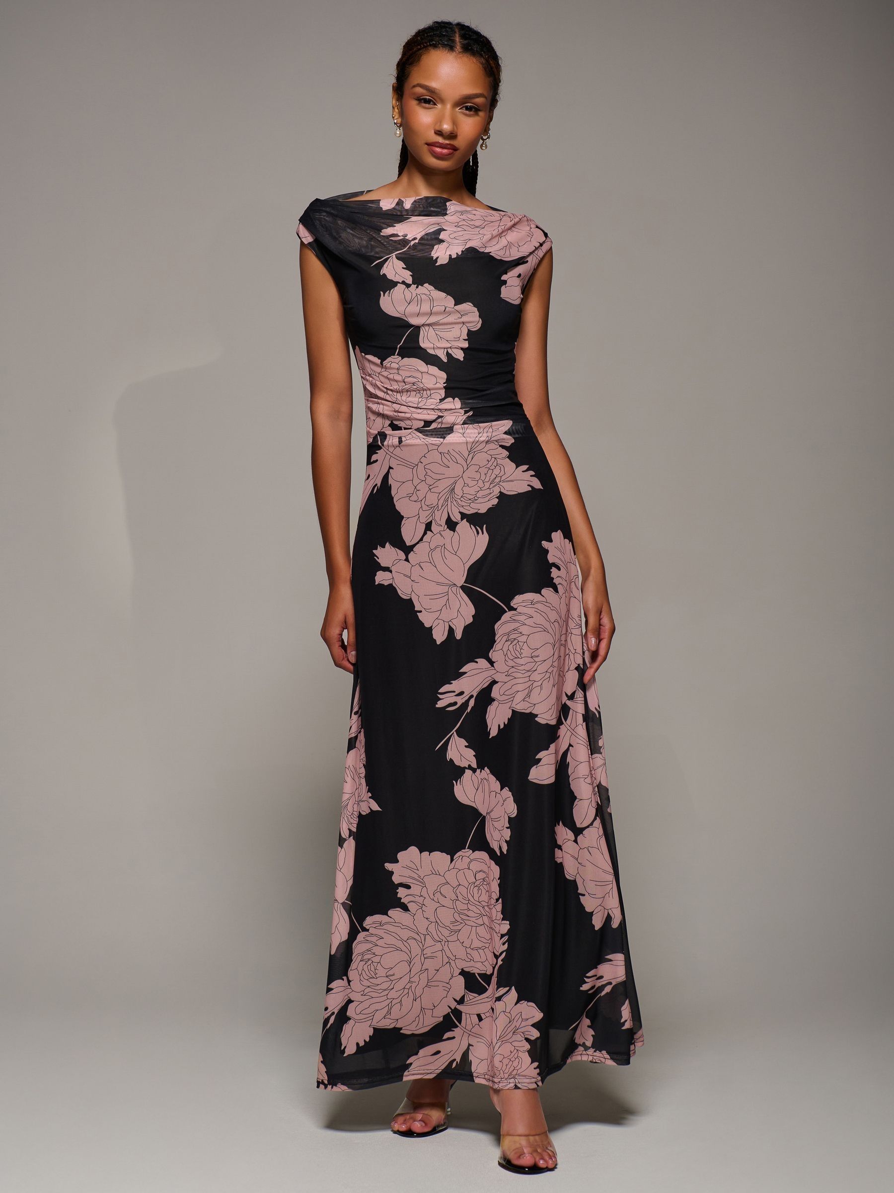 Buy Jolie Moi Pink Multiway Neckline Mesh Maxi Dress from the Next UK ...