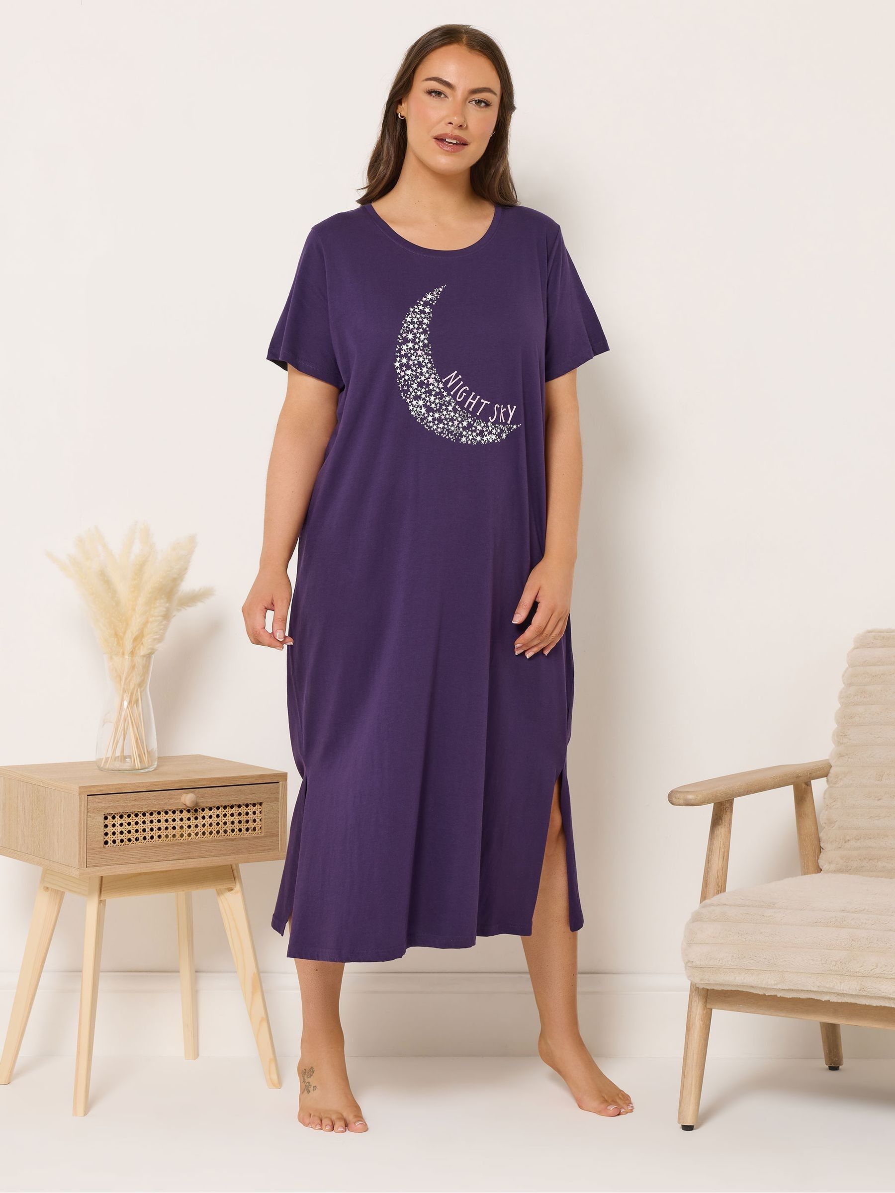 Buy Yours Curve Purple Night Sky Midaxi Nightdress from the Next UK ...